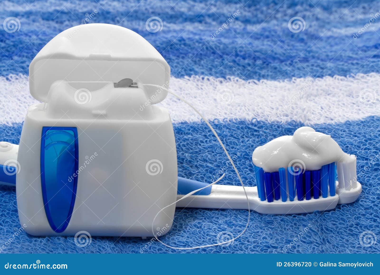 Dental Floss and Toothbrush Stock Photo - Image of toothbrush, brush ...