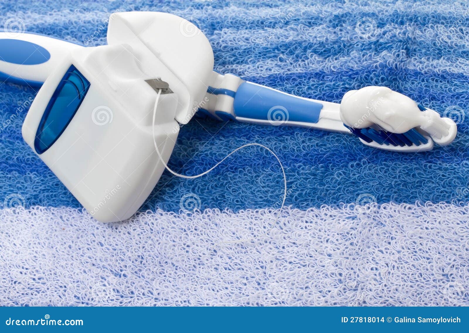 Dental Floss and Toothbrush Stock Photo - Image of bristle, wellbeing ...