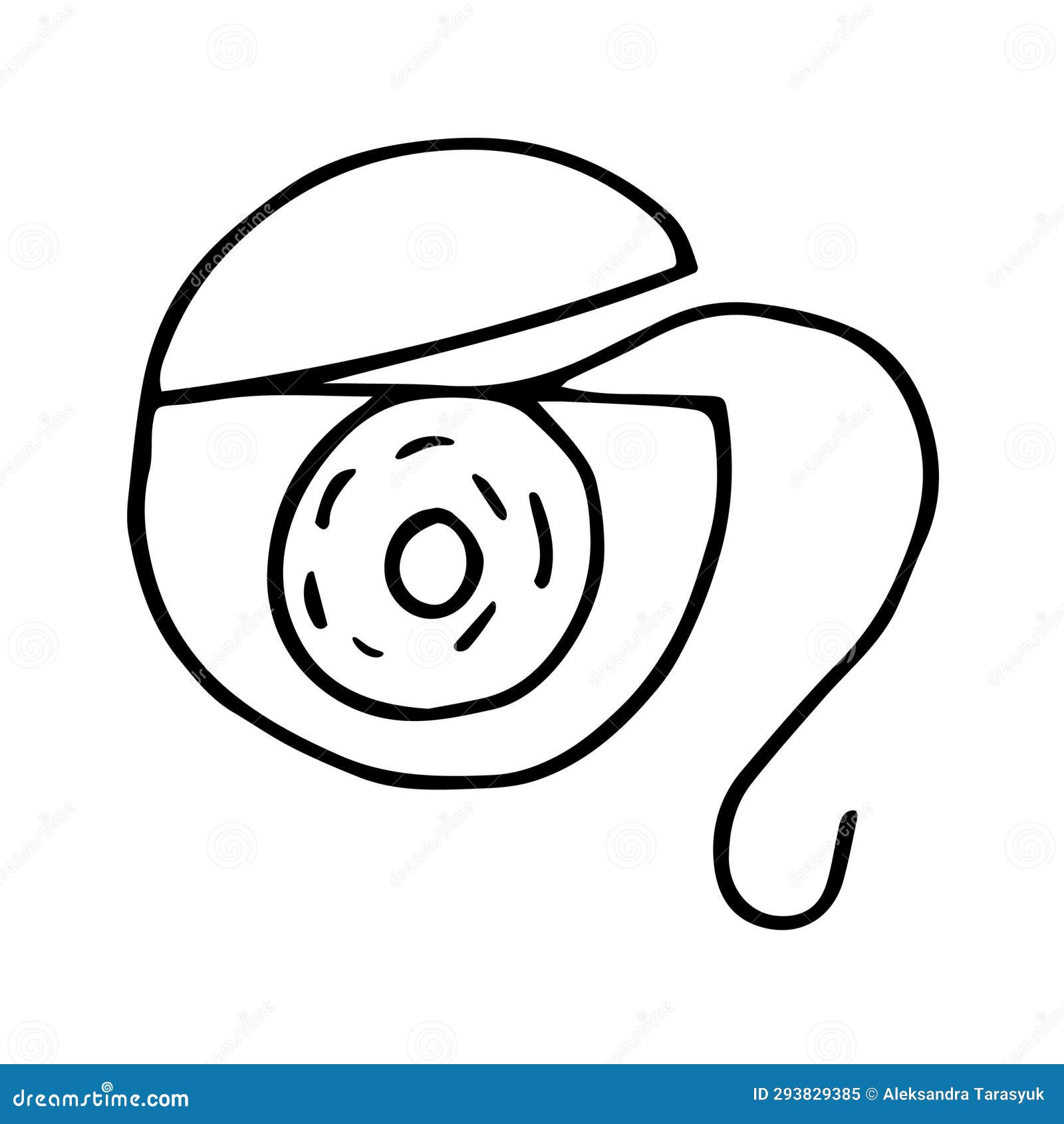 Dental Floss Vector Illustration in Doodle Style. Single Flossing Icon ...