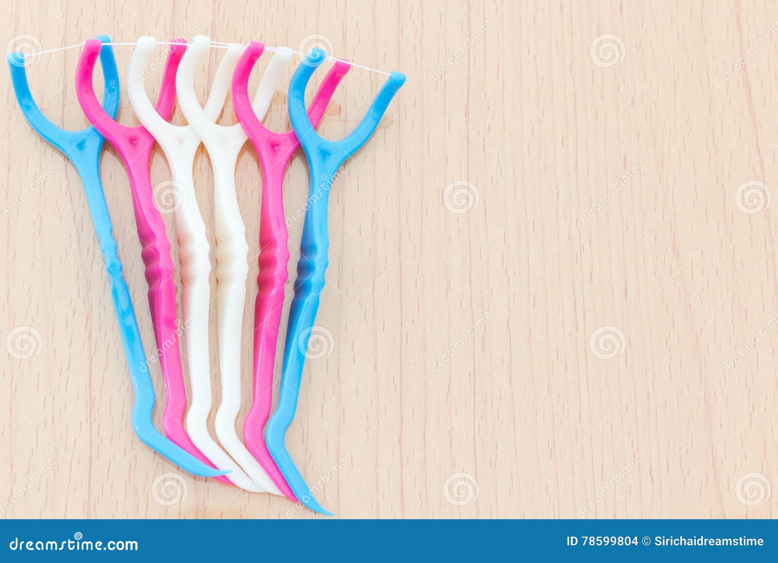 Dental Floss on Wooden Background Stock Photo - Image of teeth, dentist ...
