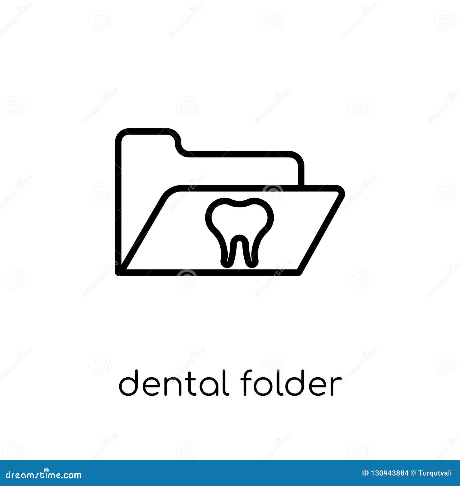 Dental Folder Icon. Trendy Modern Flat Linear Vector Dental Fold Stock ...