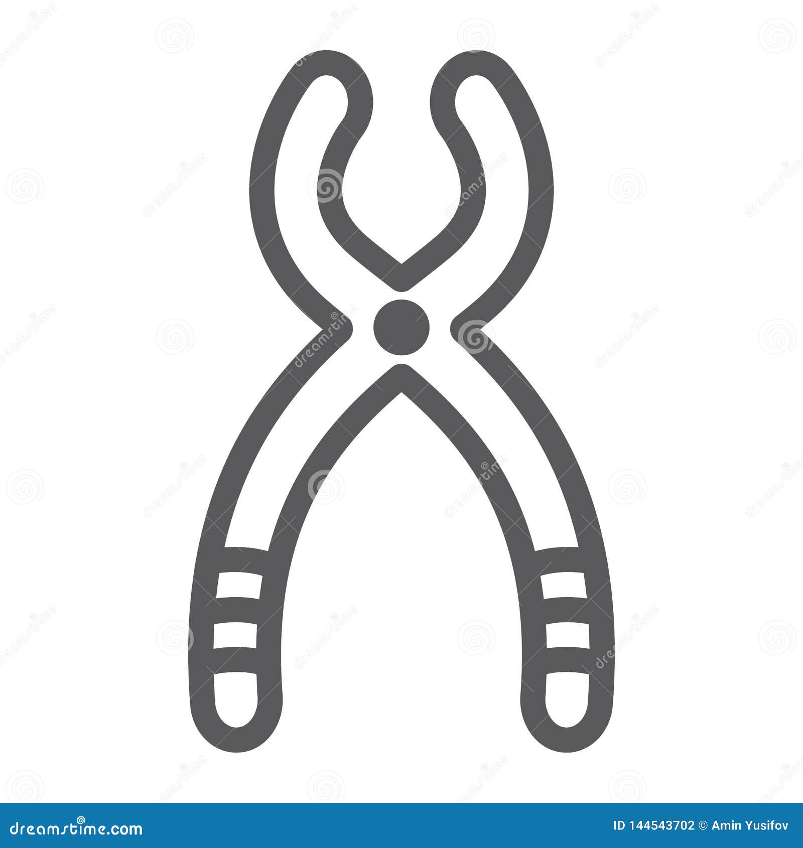Dental Forceps Line Icon, Dentistry and Teeth, Dentist Tool Sign ...