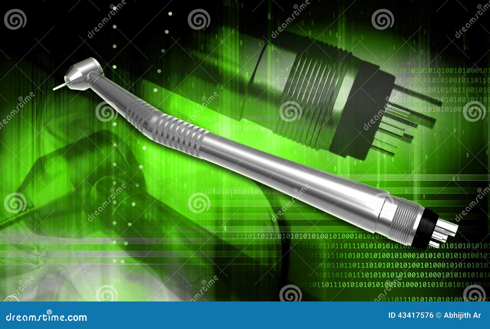 Dental handpiece stock illustration. Illustration of technology - 43417576