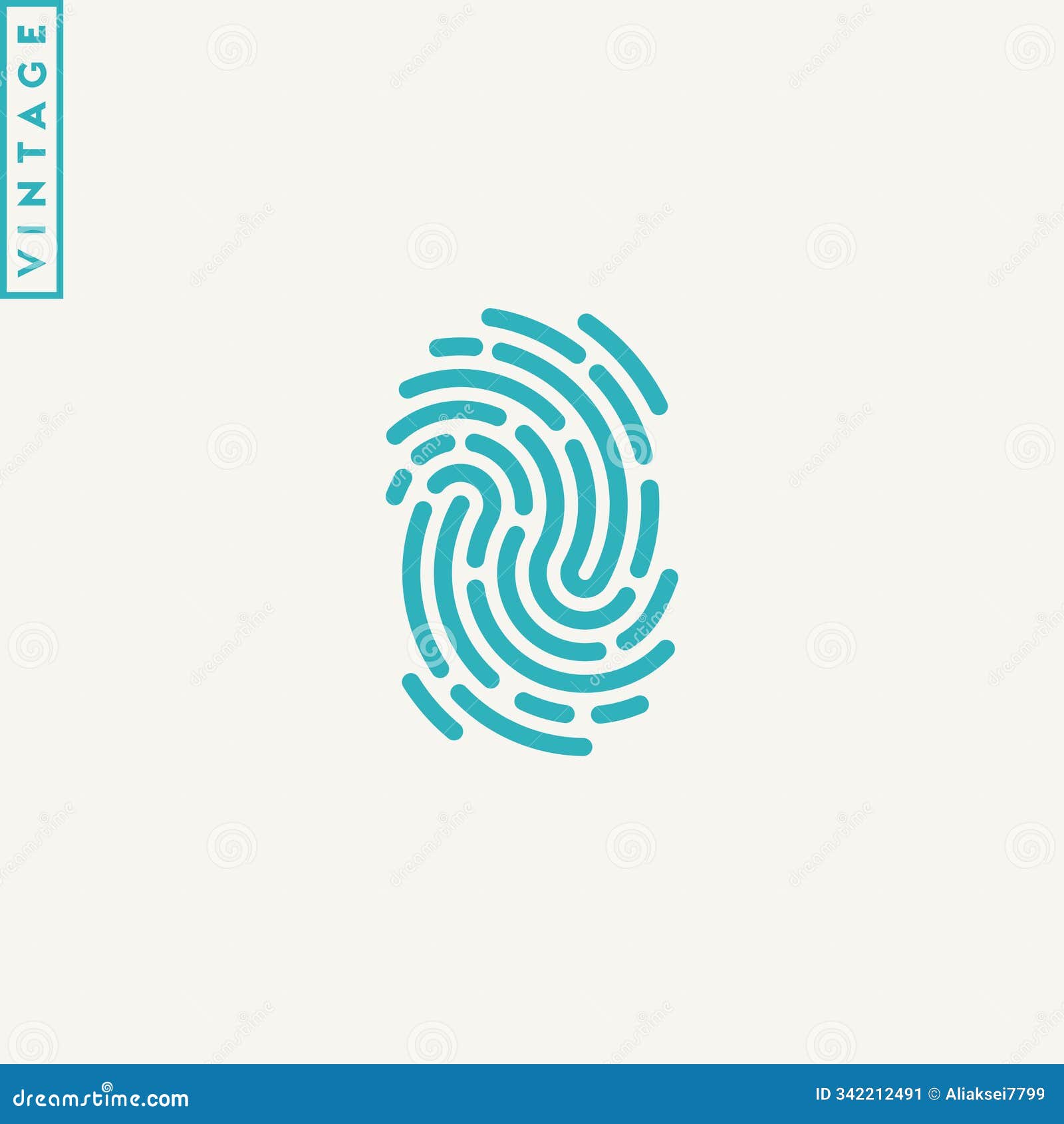 Fingerprint Icon Vintage Style Stock Vector - Illustration of thumb ...