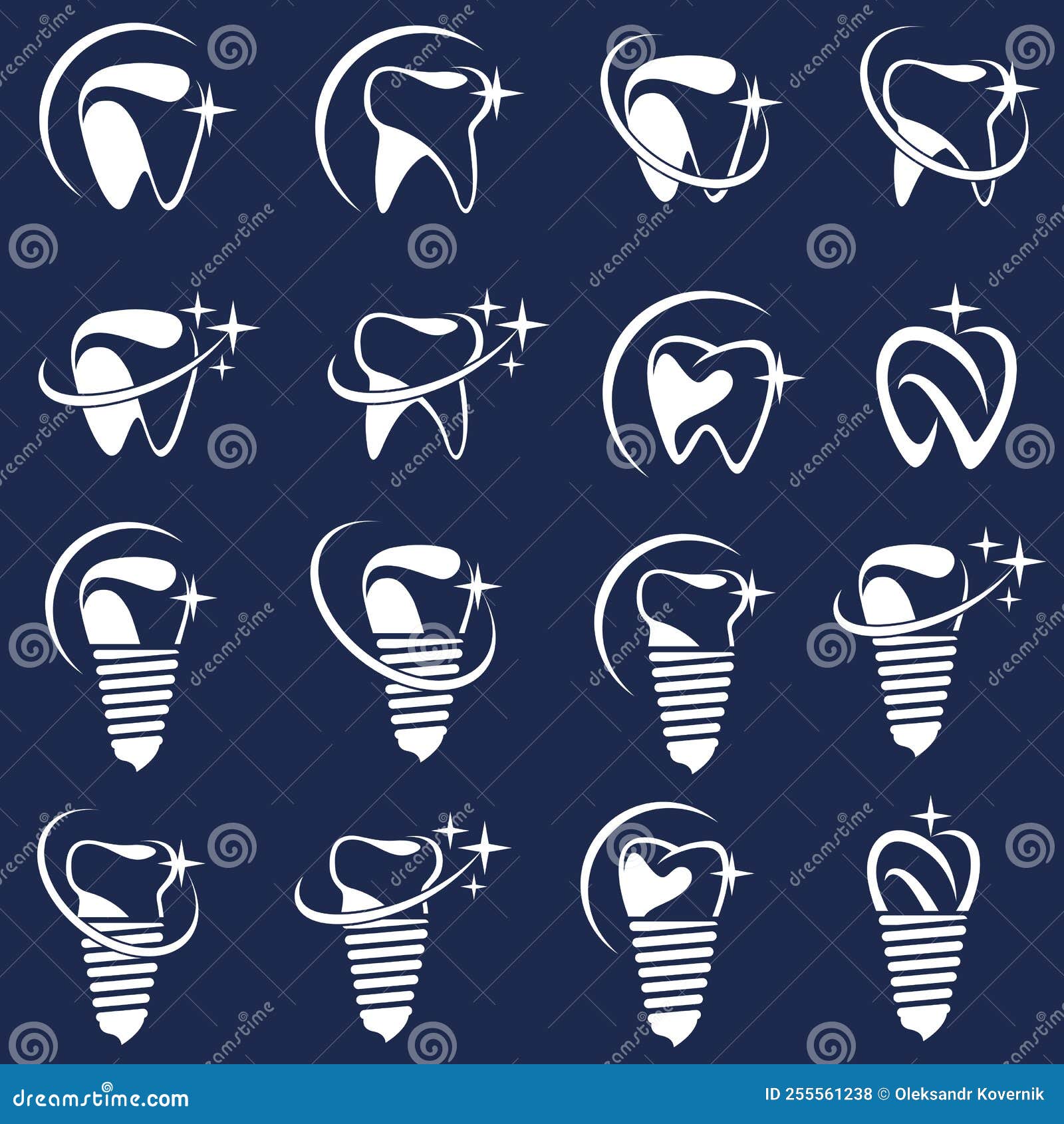 Dental icon set stock vector. Illustration of health - 255561238