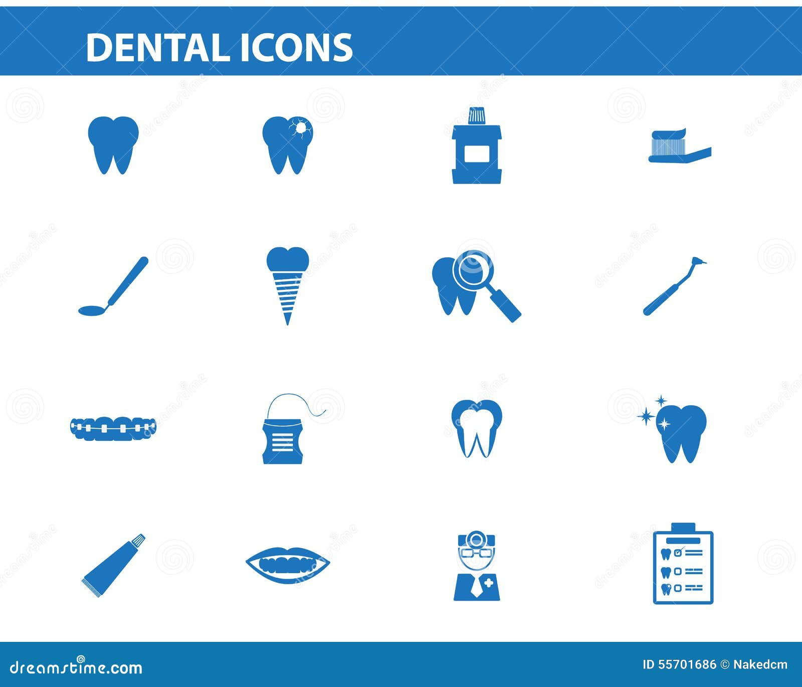 Dental icon set stock illustration. Illustration of dentistry - 55701686