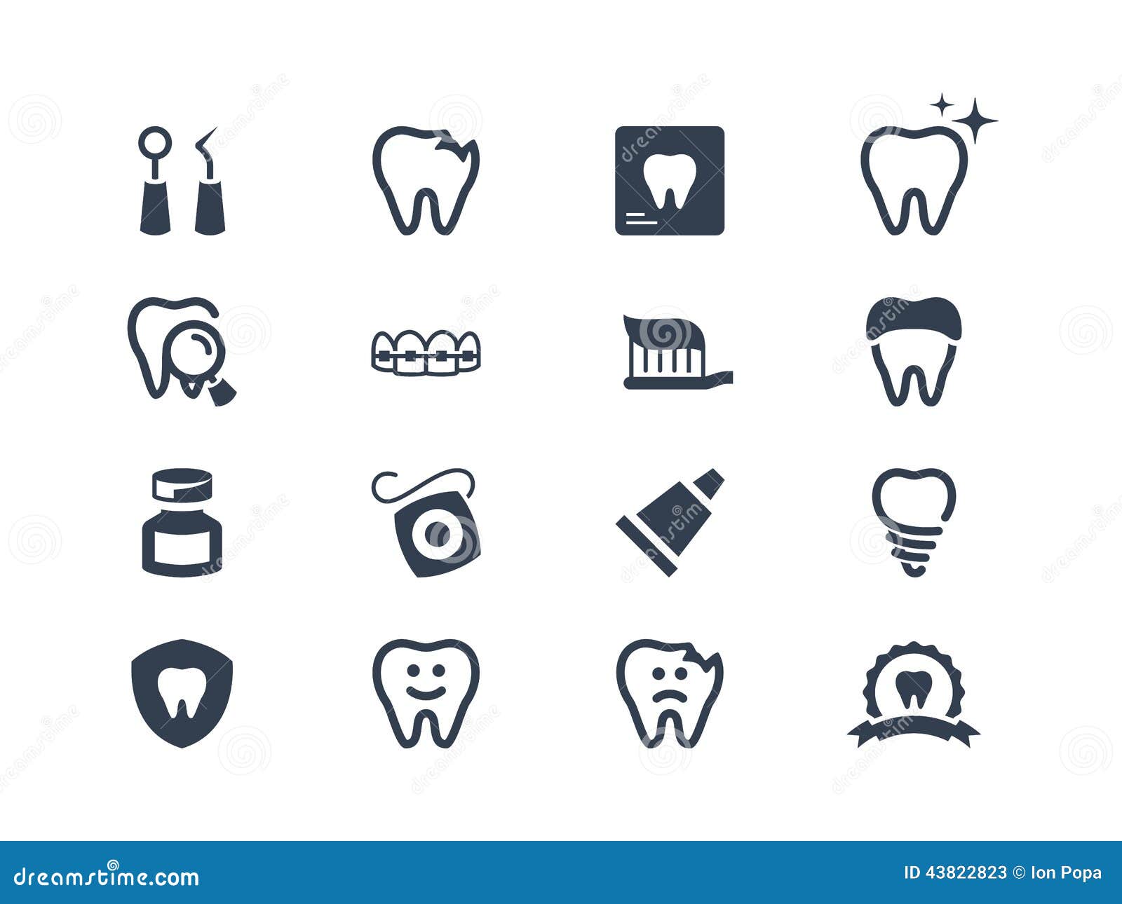 Dental icons stock vector. Illustration of implant, doctor - 43822823