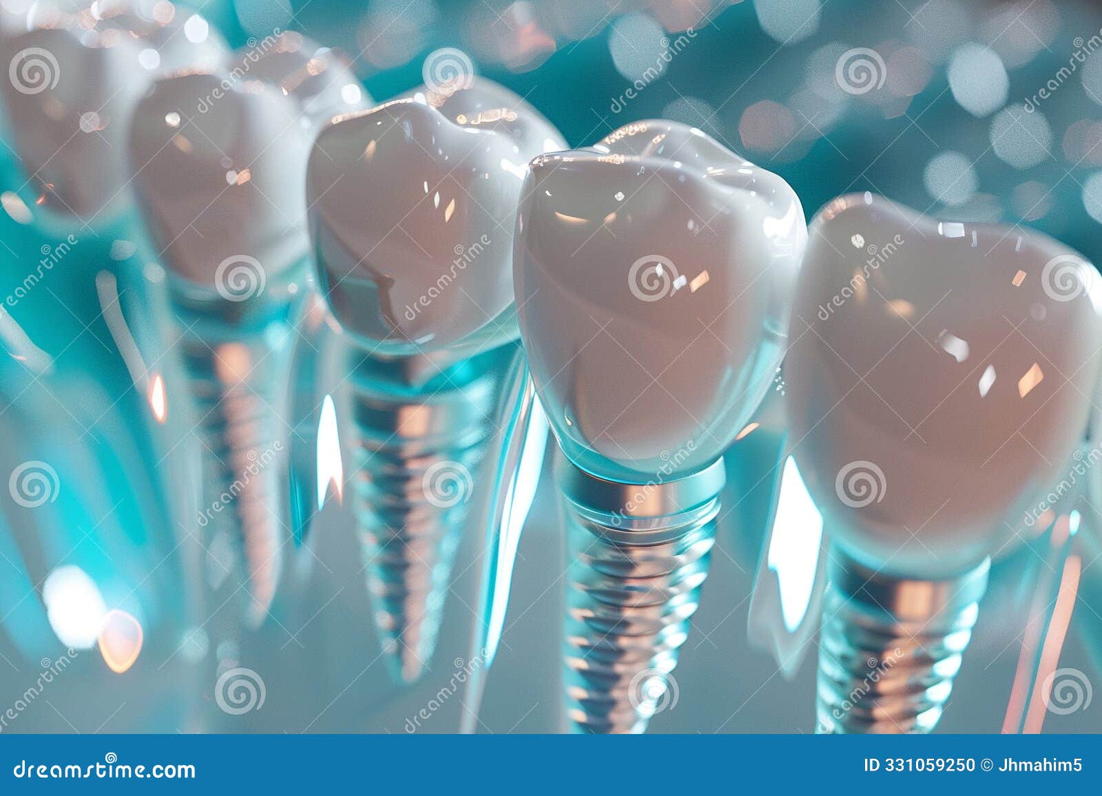 Dental Implants a Closeup View Stock Illustration - Illustration of ...