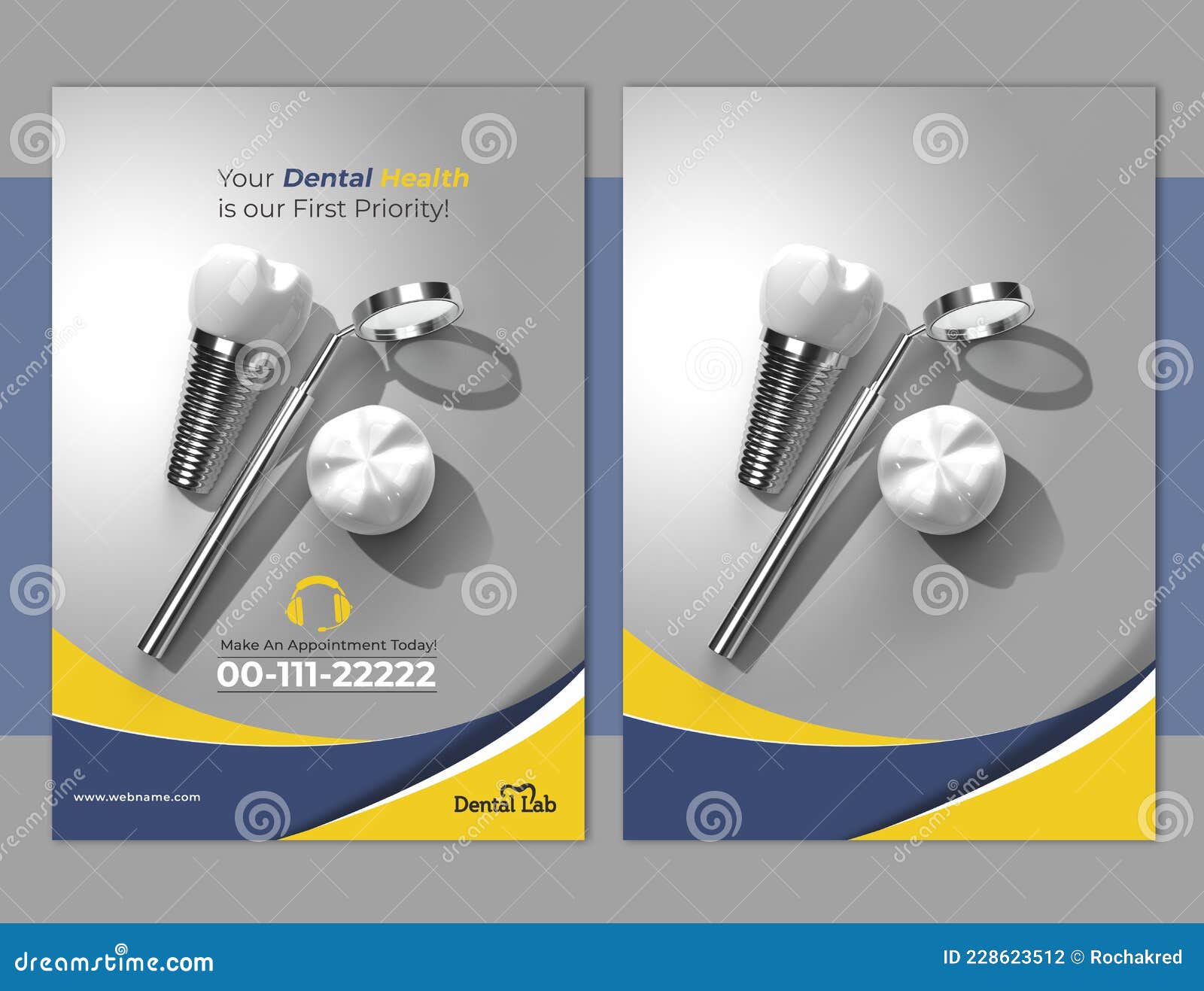 Dental Implants Surgery Concept Flyer Poster Banner Template Royalty ...