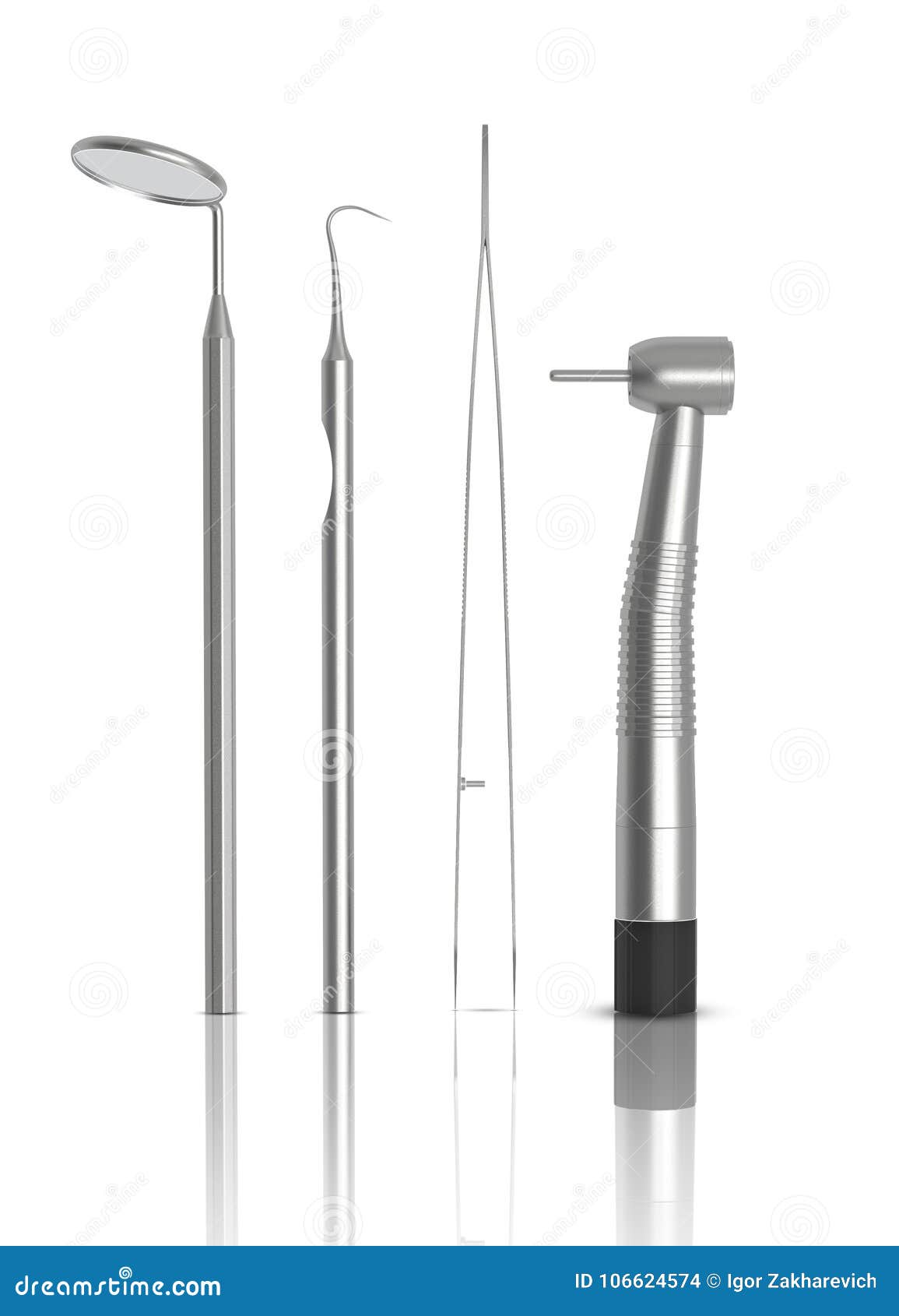 Dental Instrument Logo. Dental Mirror And Dental Pick Line Icons ...