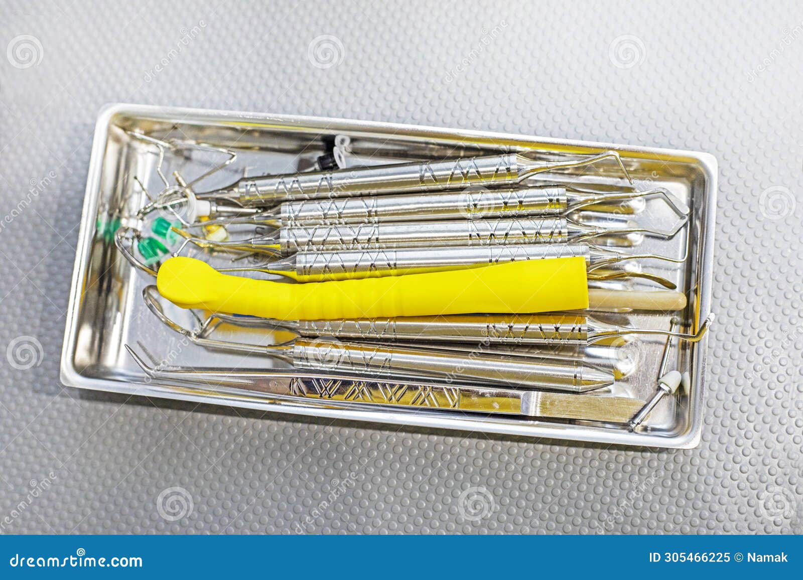 Dental Instruments in a Medical Container on the Table, Stock Image ...