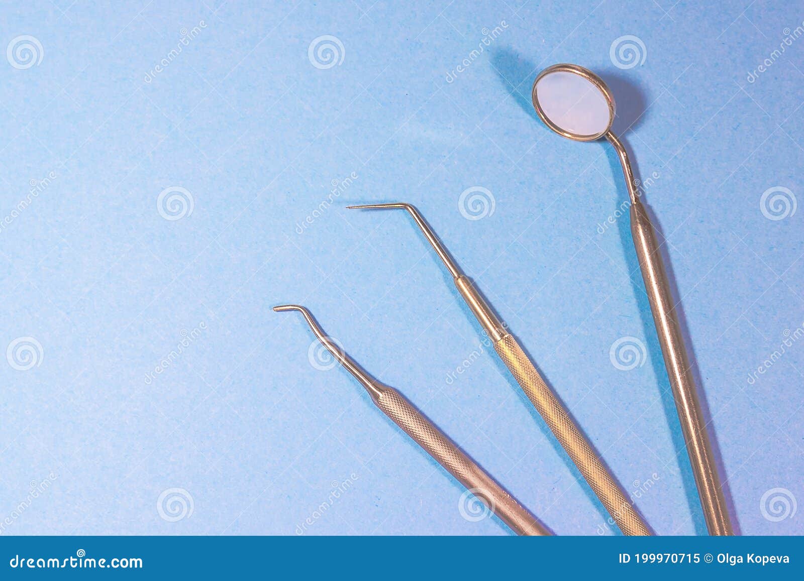 Dental Instruments Mirrors and Probes Stock Image - Image of curette ...