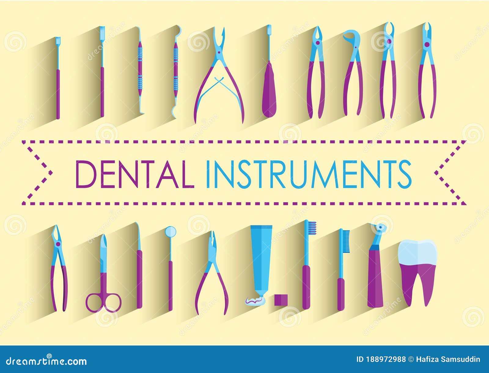 Dental Instruments. Vector Illustration Decorative Design Stock Vector ...