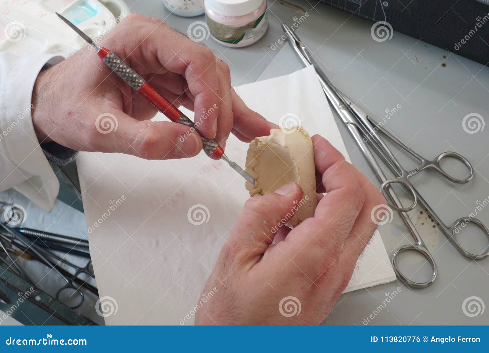 Dental Laboratory Equipment and Processing Stock Photo - Image of ...