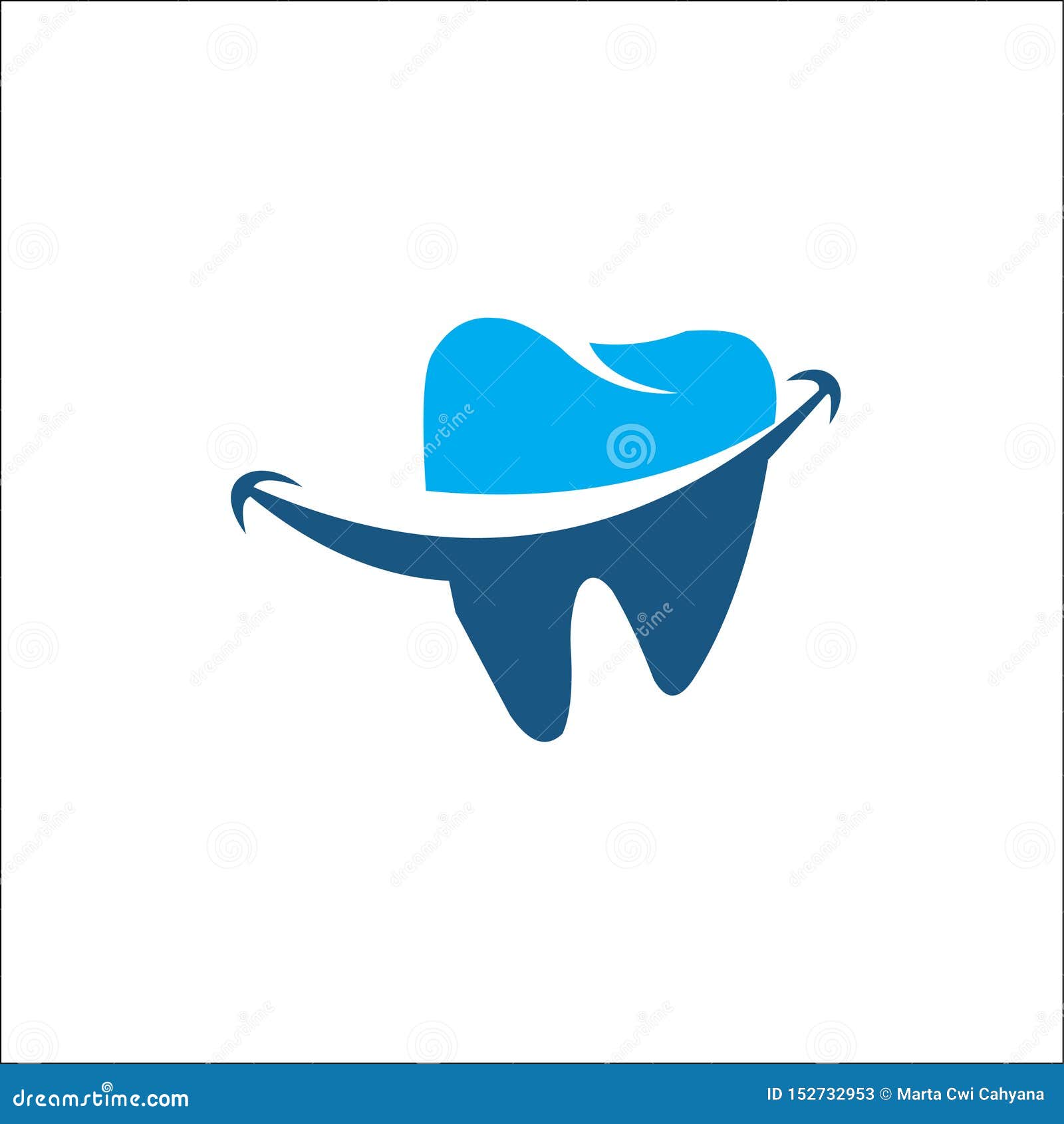 Dental Logo Template Vector Blue Stock Vector - Illustration of ...