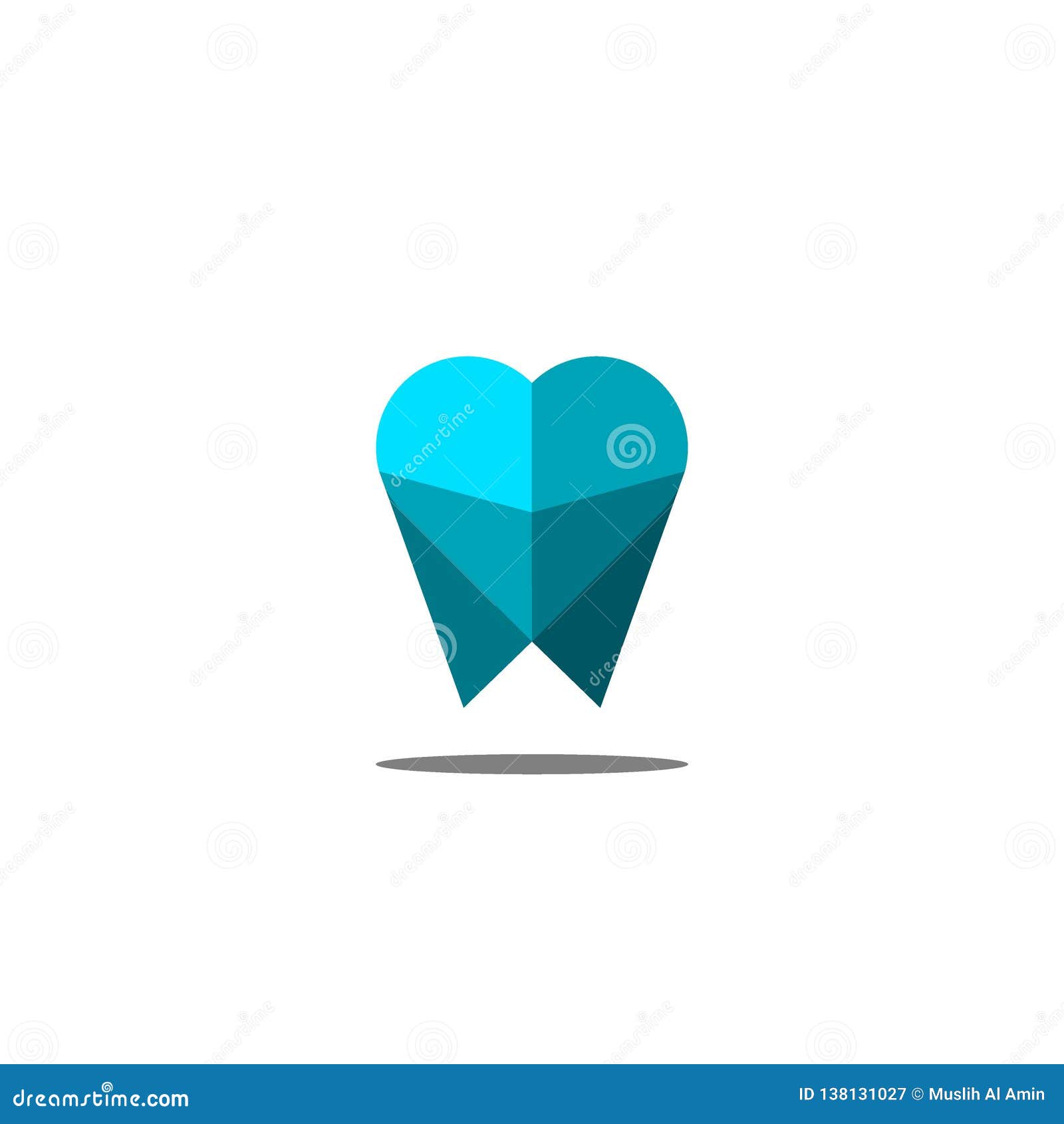Dental Logo Vector Design, Icon of a Heart Shaped Tooth. Stock Vector ...