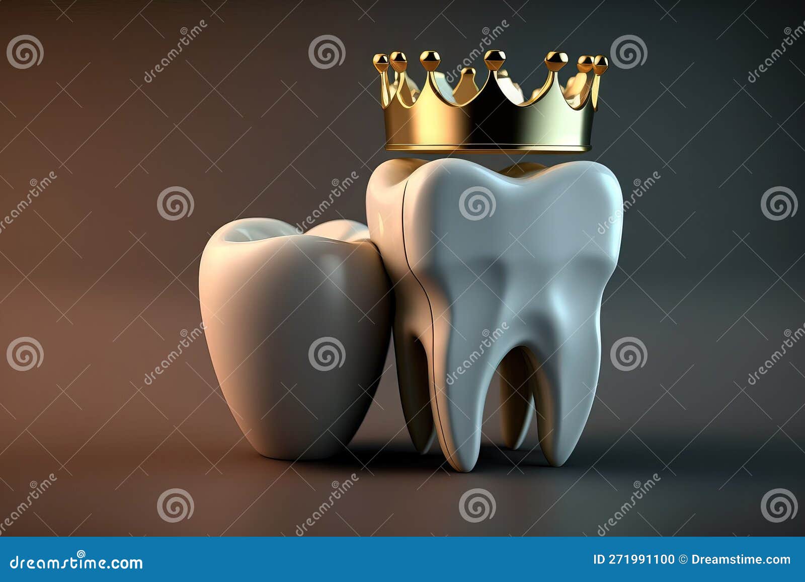 Ceramic Crown, Custom Implant Abutment And Implantat. Medically ...
