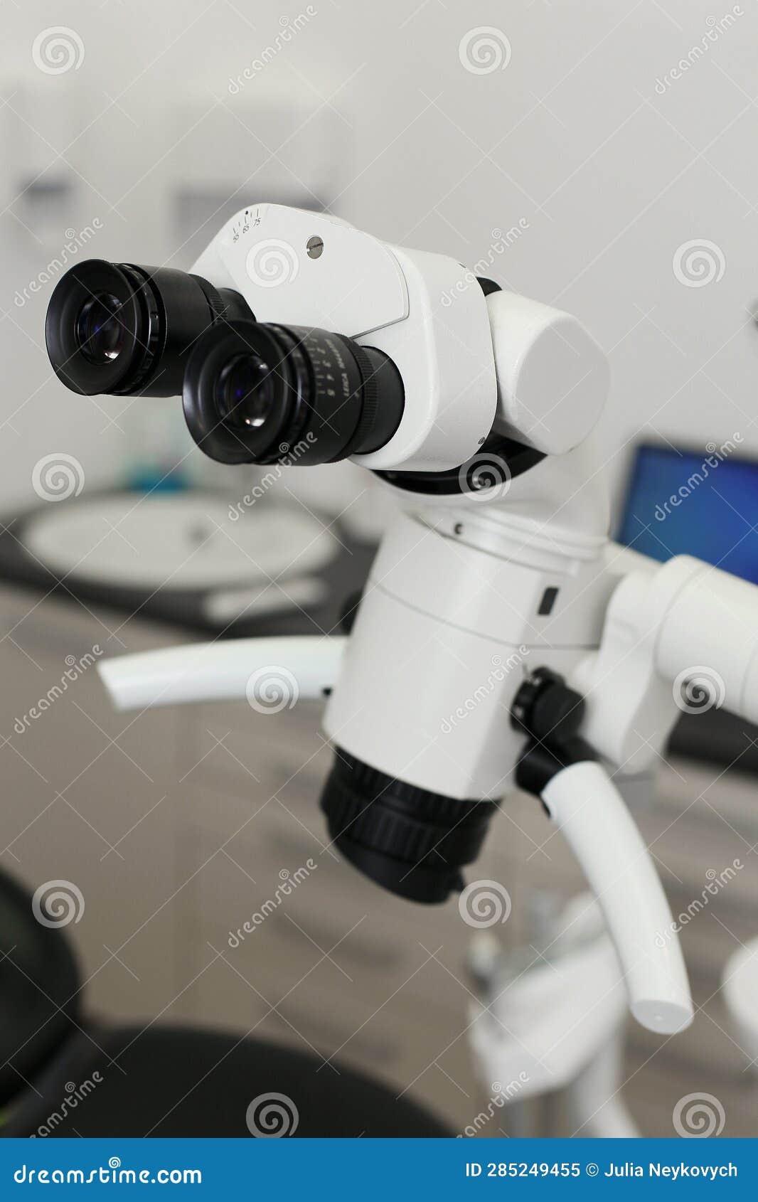 Dental Microscope in a Dental Office Photographed on a White Background ...