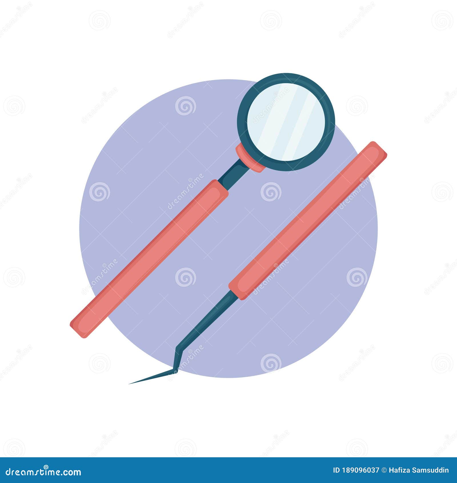 Dental Mirror and Probe. Vector Illustration Decorative Design Stock ...