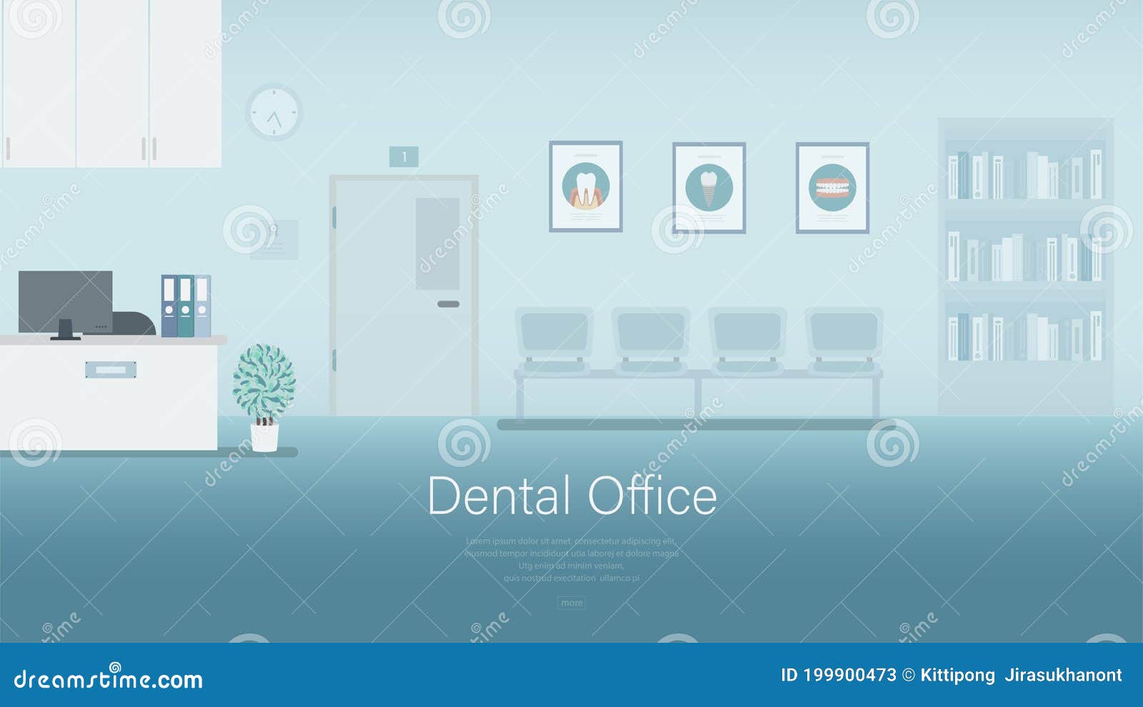 Dental office banner stock vector. Illustration of chair - 199900473
