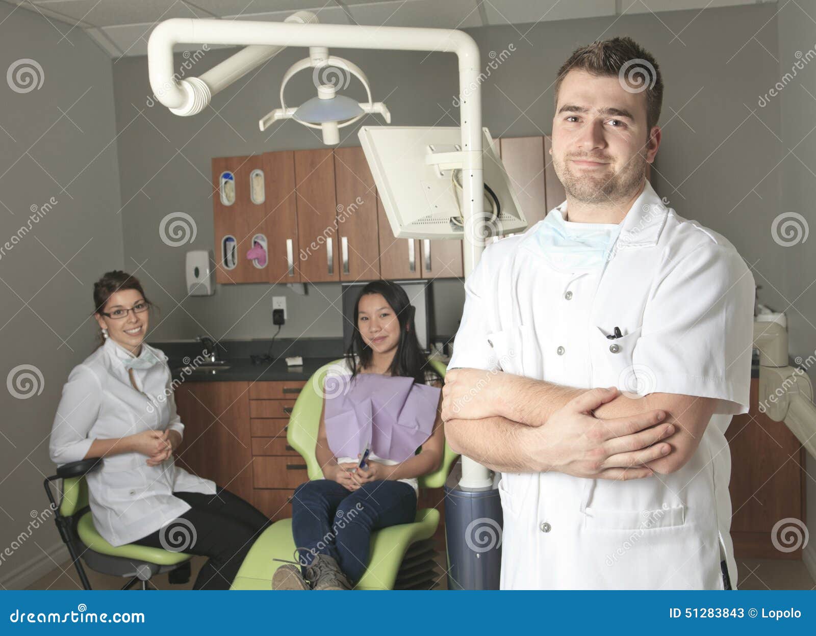 A Dental Office with Employee and Client Stock Image - Image of ...