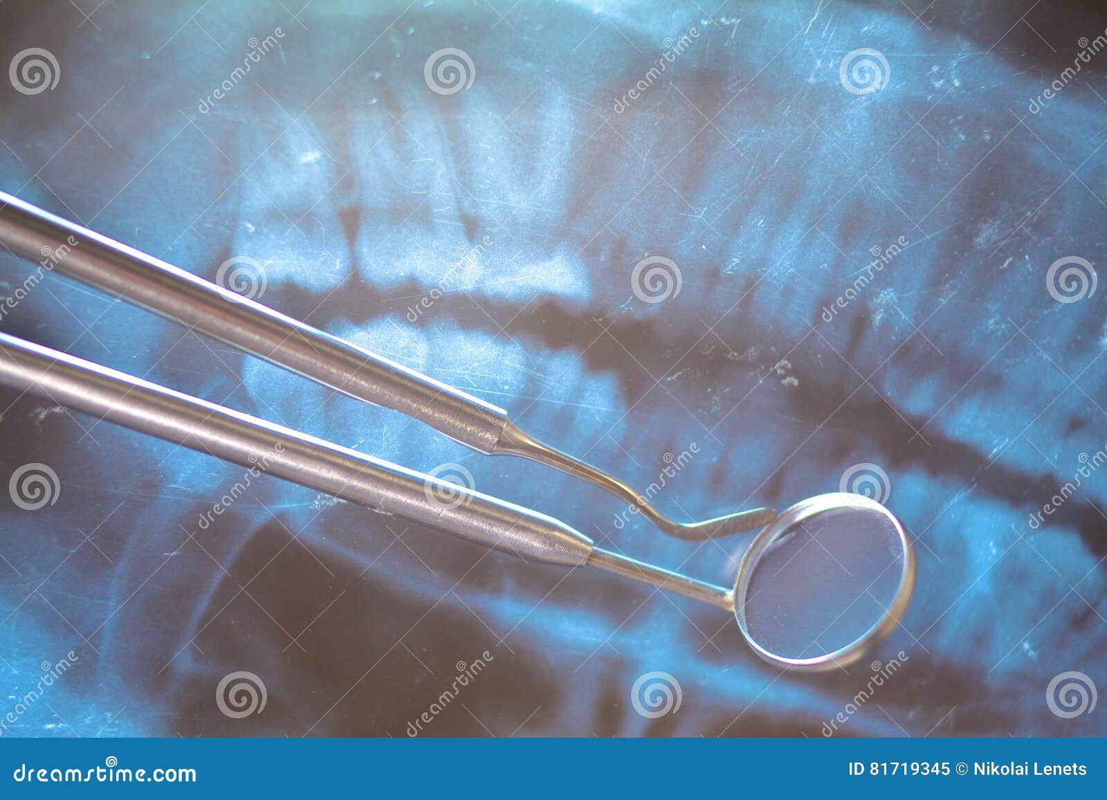 Dental Pan X-ray, Denture and Instruments Stock Image - Image of human ...