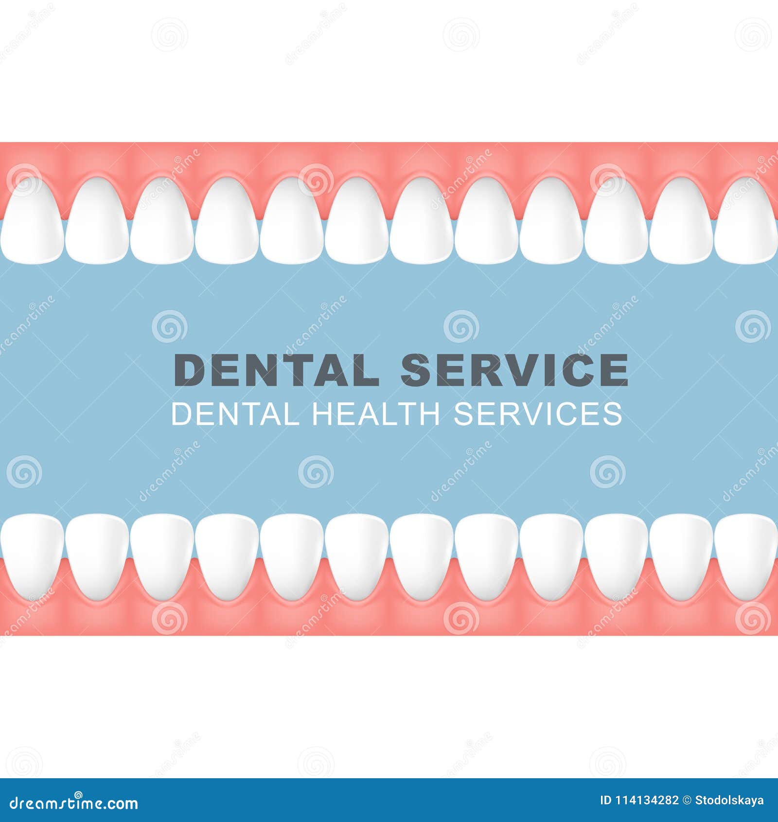 Dental Poster with Frame of Row of Teeth - Foretooth Stock Vector ...