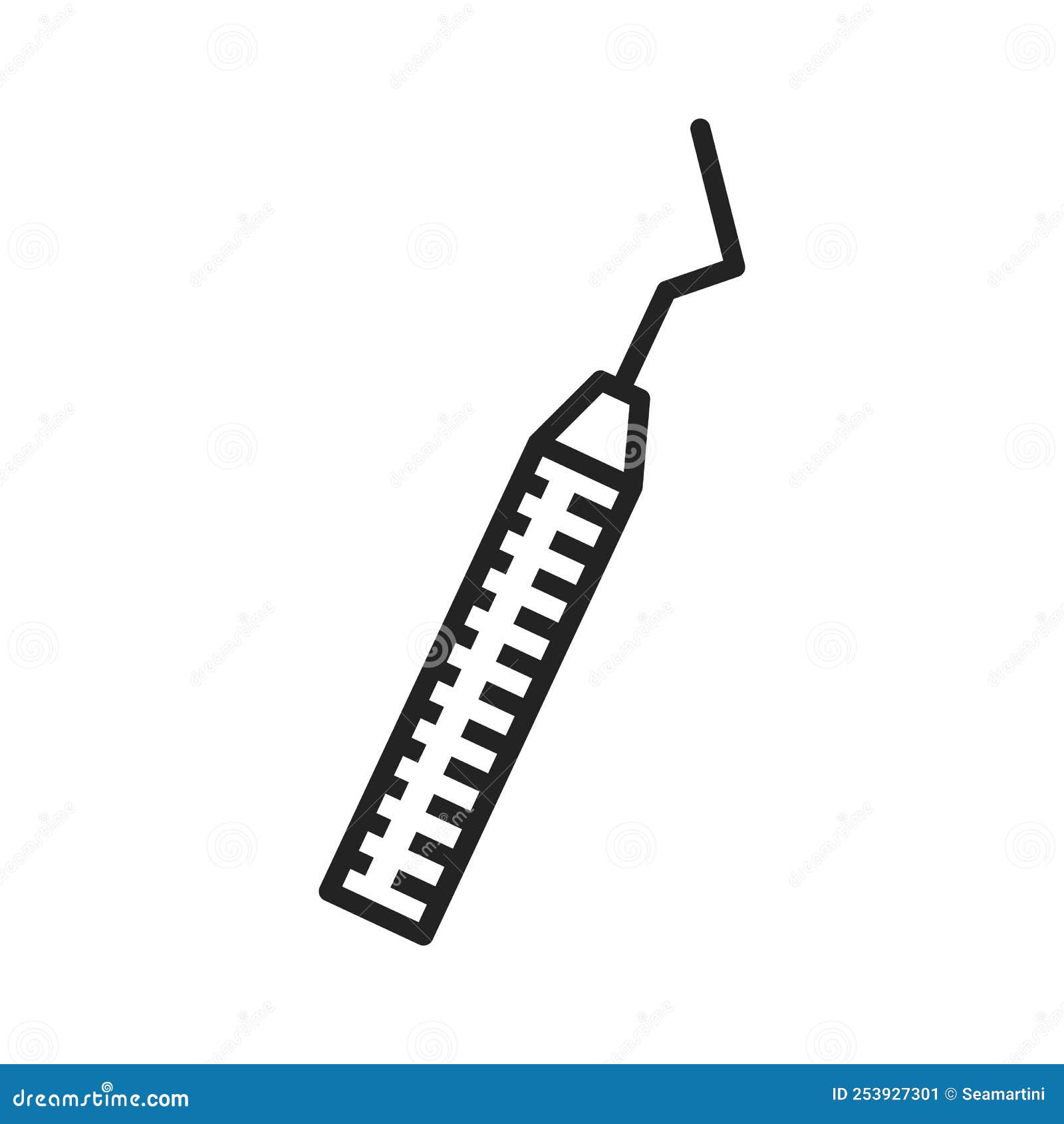 Dental Probe Isolated Dentistry Tool Explorer Icon Stock Vector ...