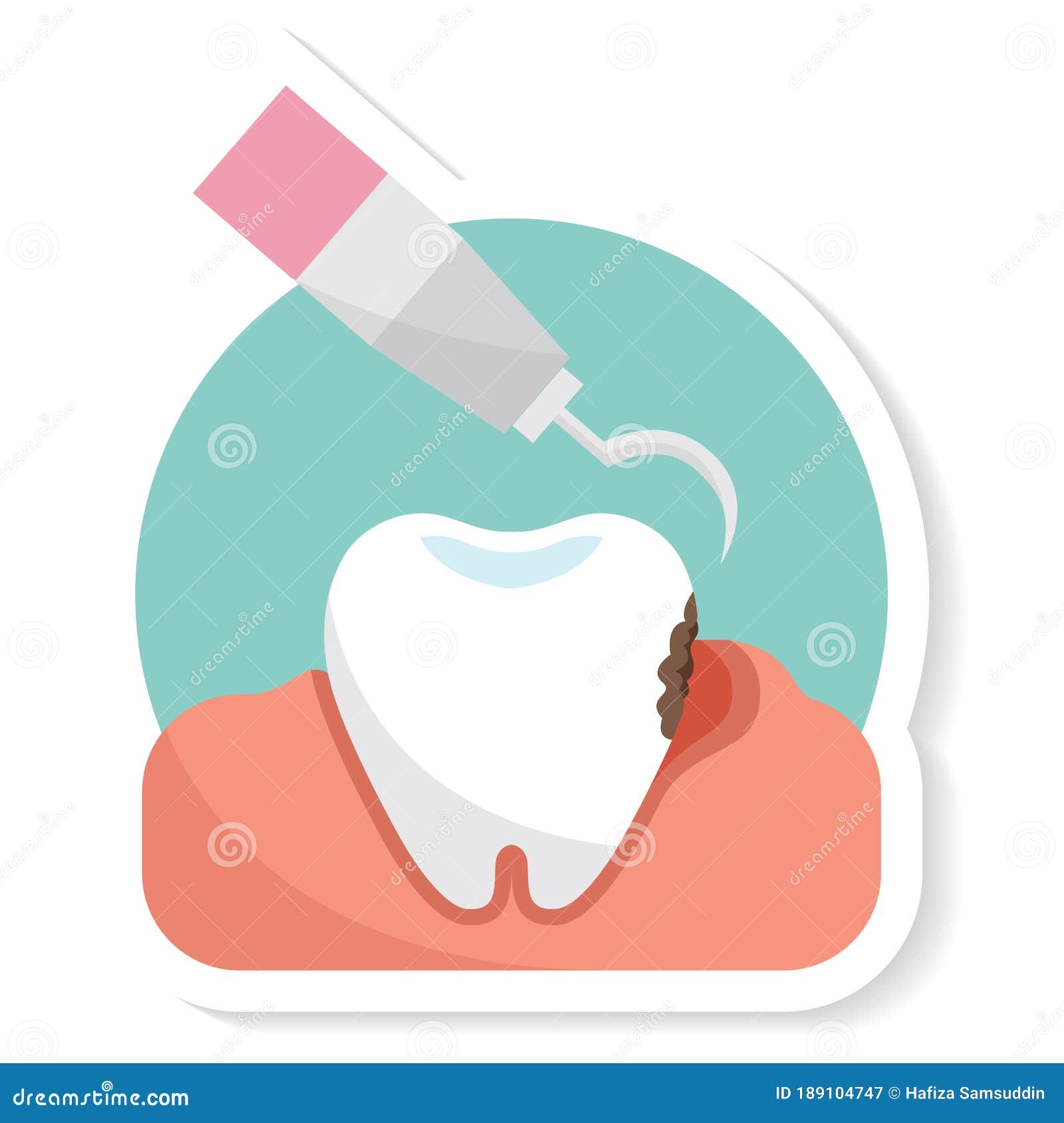 Dental Probe with Tooth. Vector Illustration Decorative Design Stock ...