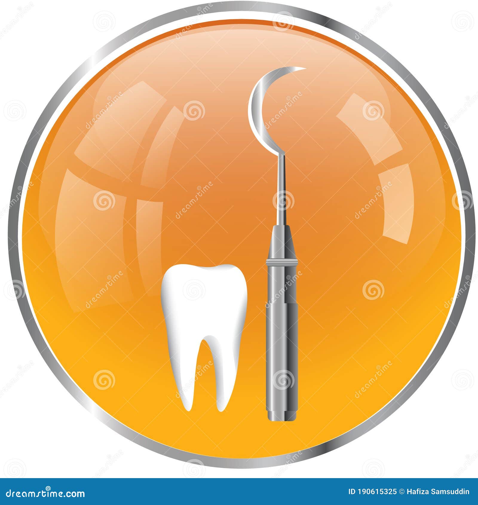 Dental Probe with Tooth. Vector Illustration Decorative Design Stock ...