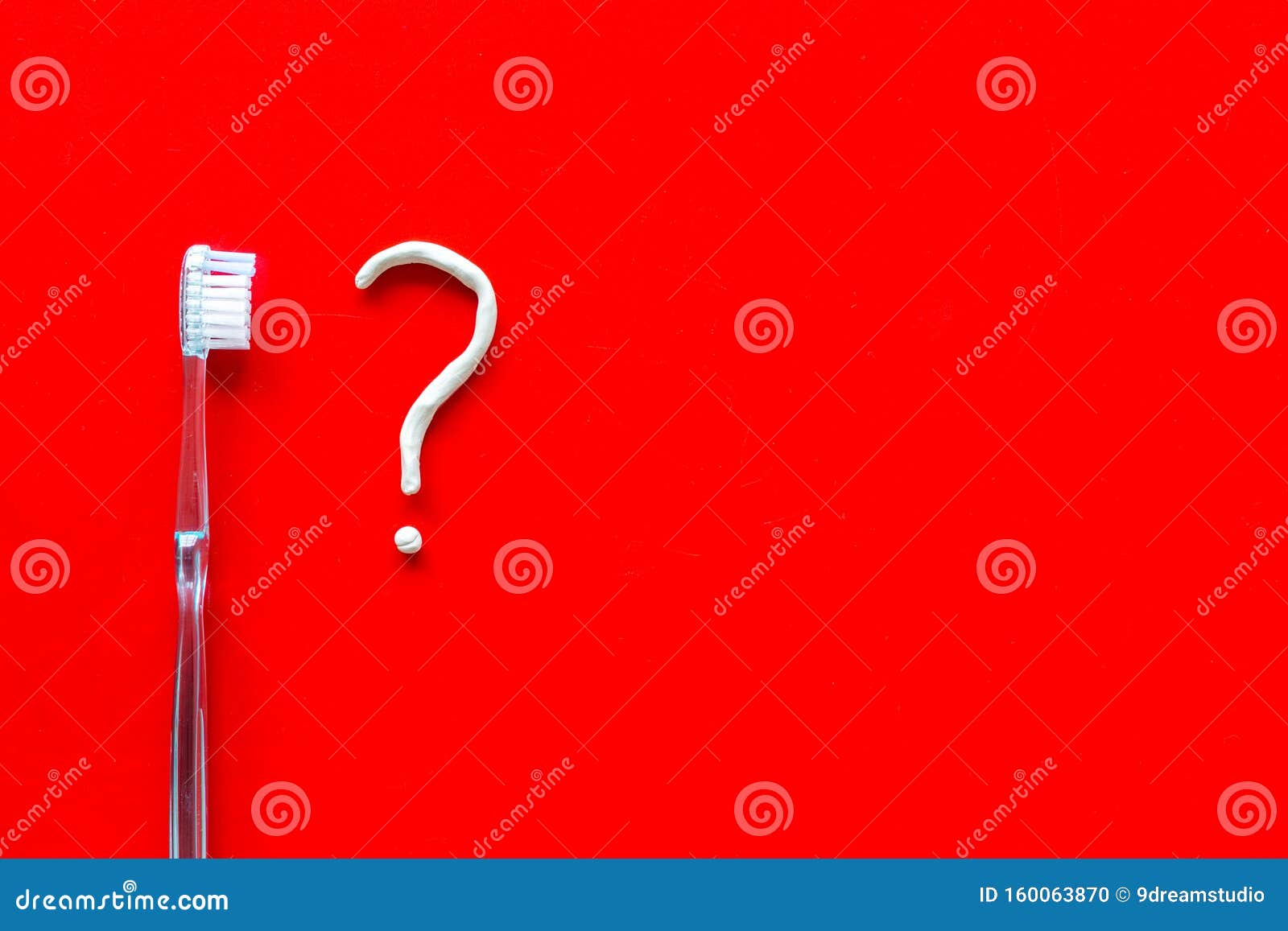 Dental Problems Concept. Question Mark Drawn with Toothpaste Near ...