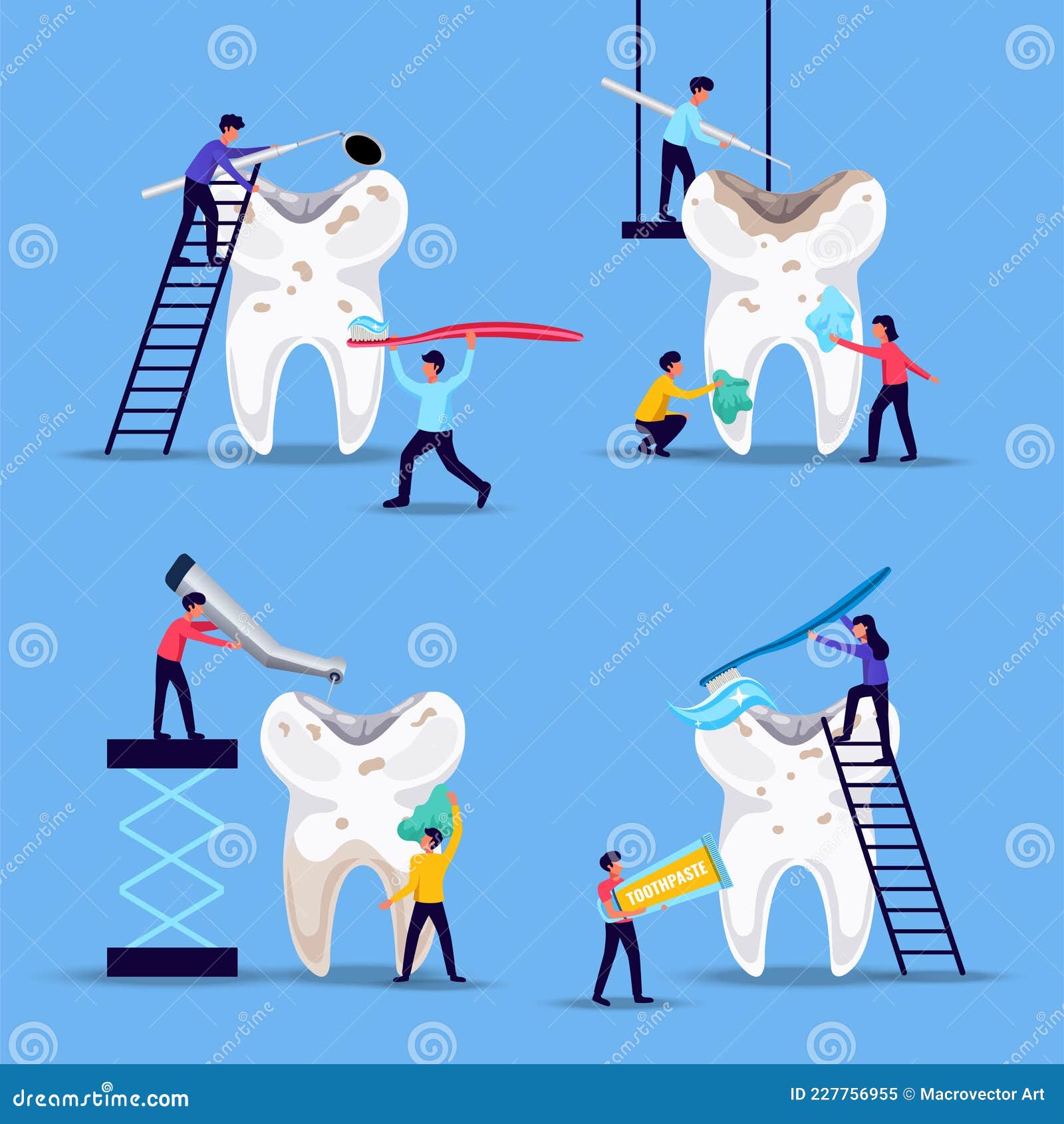 Dental Problems Treatment Concept Stock Vector - Illustration of ...