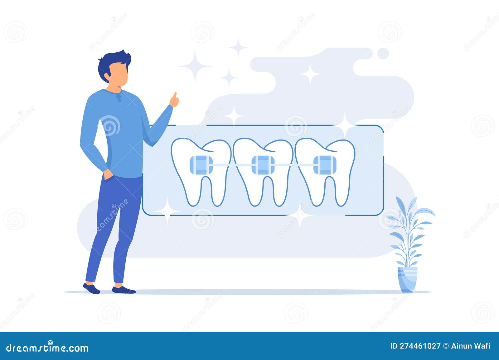 Orthodontic Problem Teeth Crowding. Abnormal Eruption Cartoon Vector ...