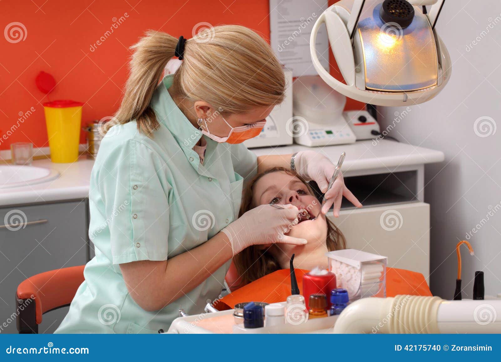 Dental Procedure, Tooth Examine Stock Photo - Image of dentistry, oral ...