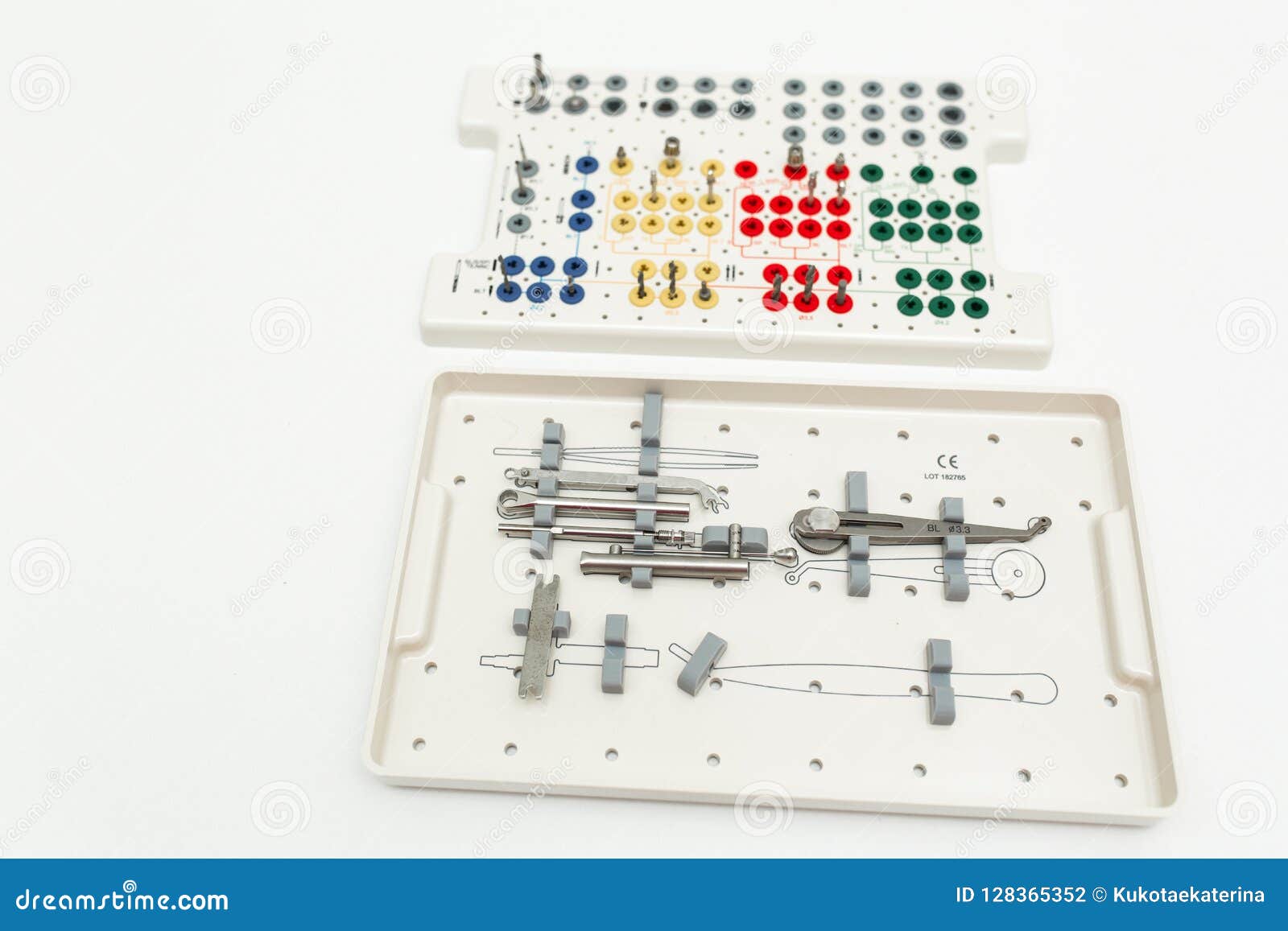 Dental Prosthetics Tools Kit on White Background Stock Photo - Image of ...
