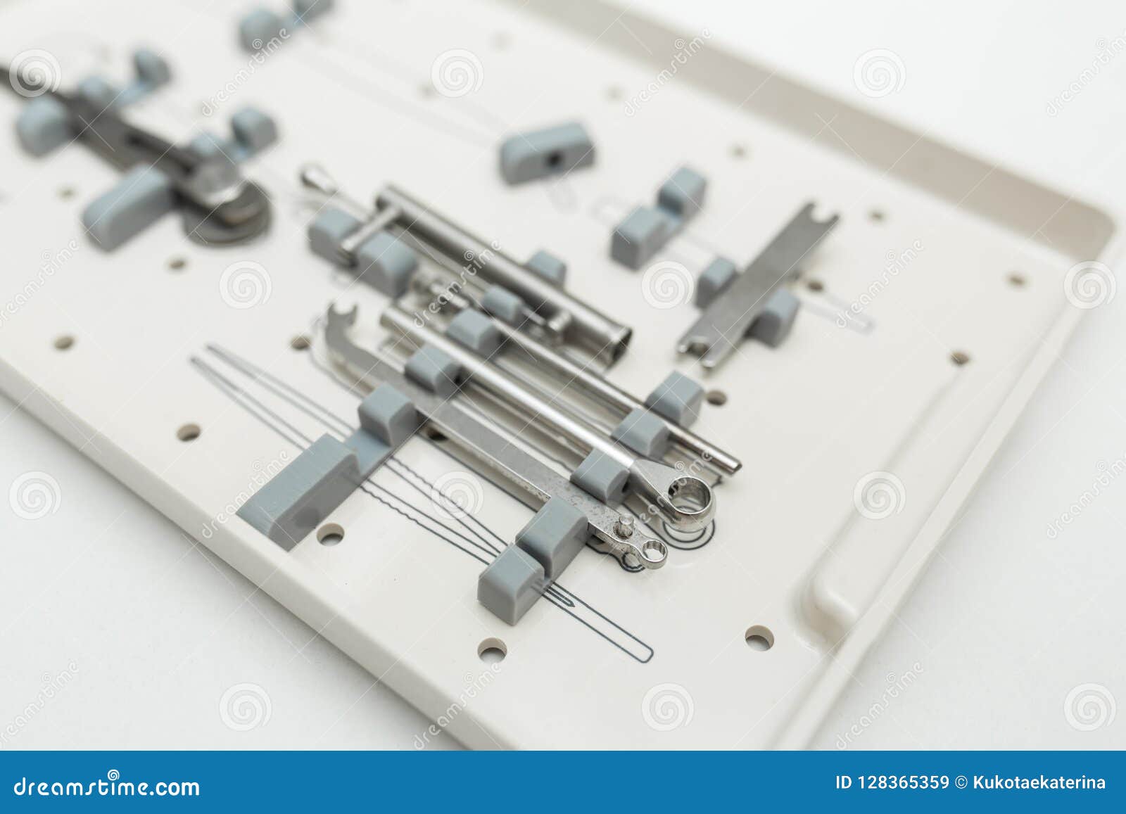 Dental Prosthetics Tools Kit on White Background Stock Image - Image of ...