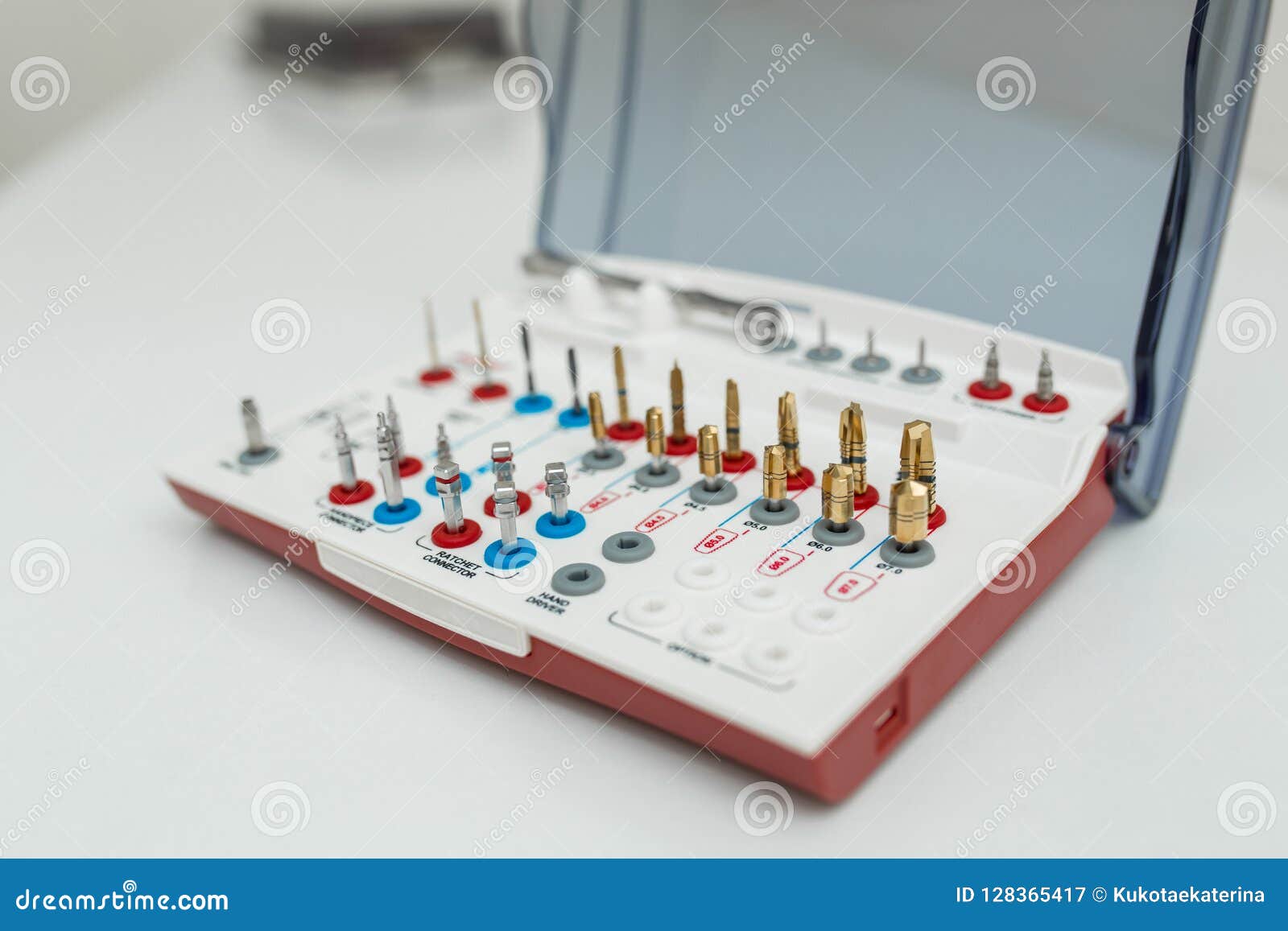 Dental Prosthetics Tools Kit on White Background Stock Image - Image of ...