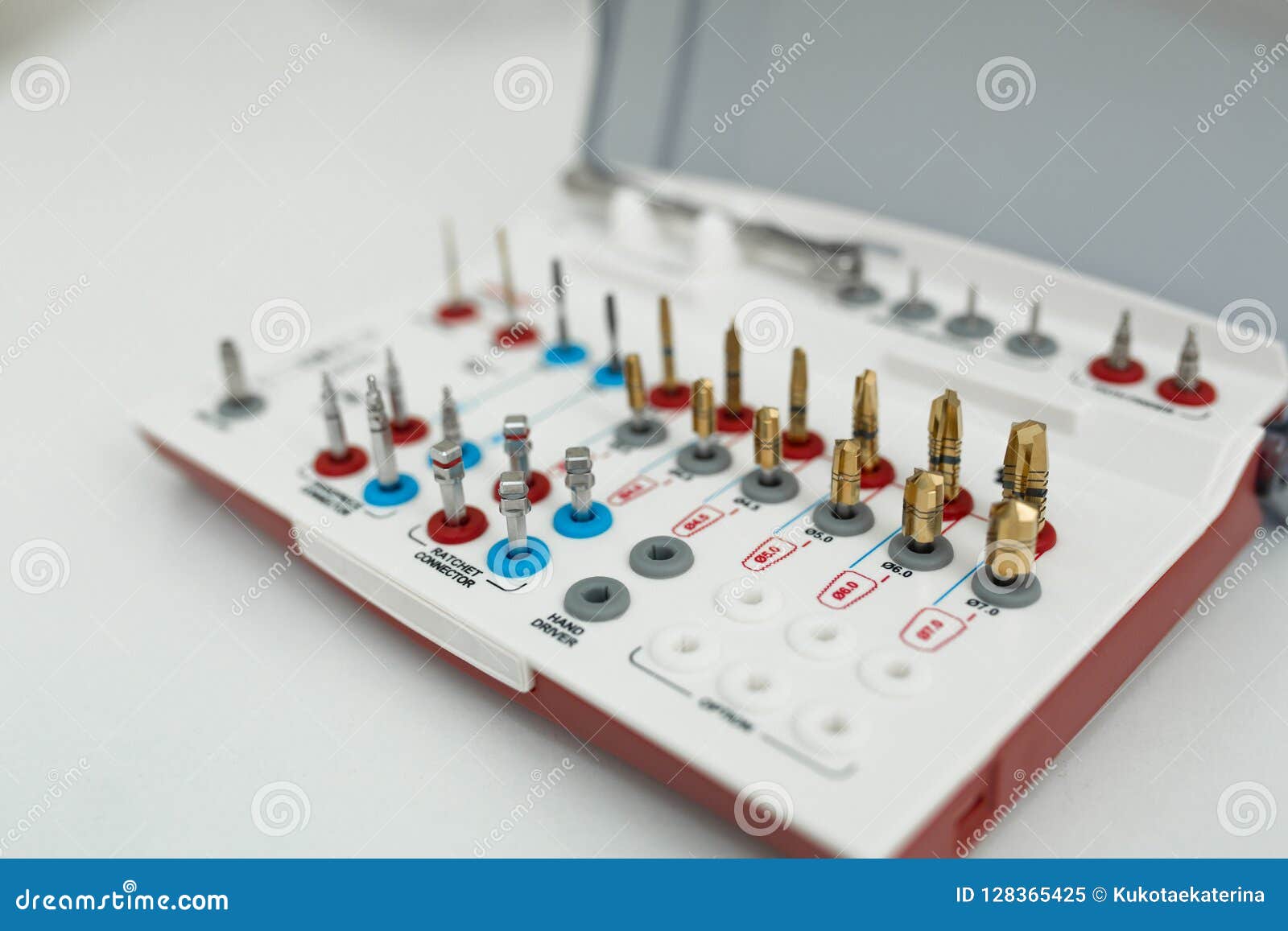 Dental Prosthetics Tools Kit on White Background Stock Image - Image of ...
