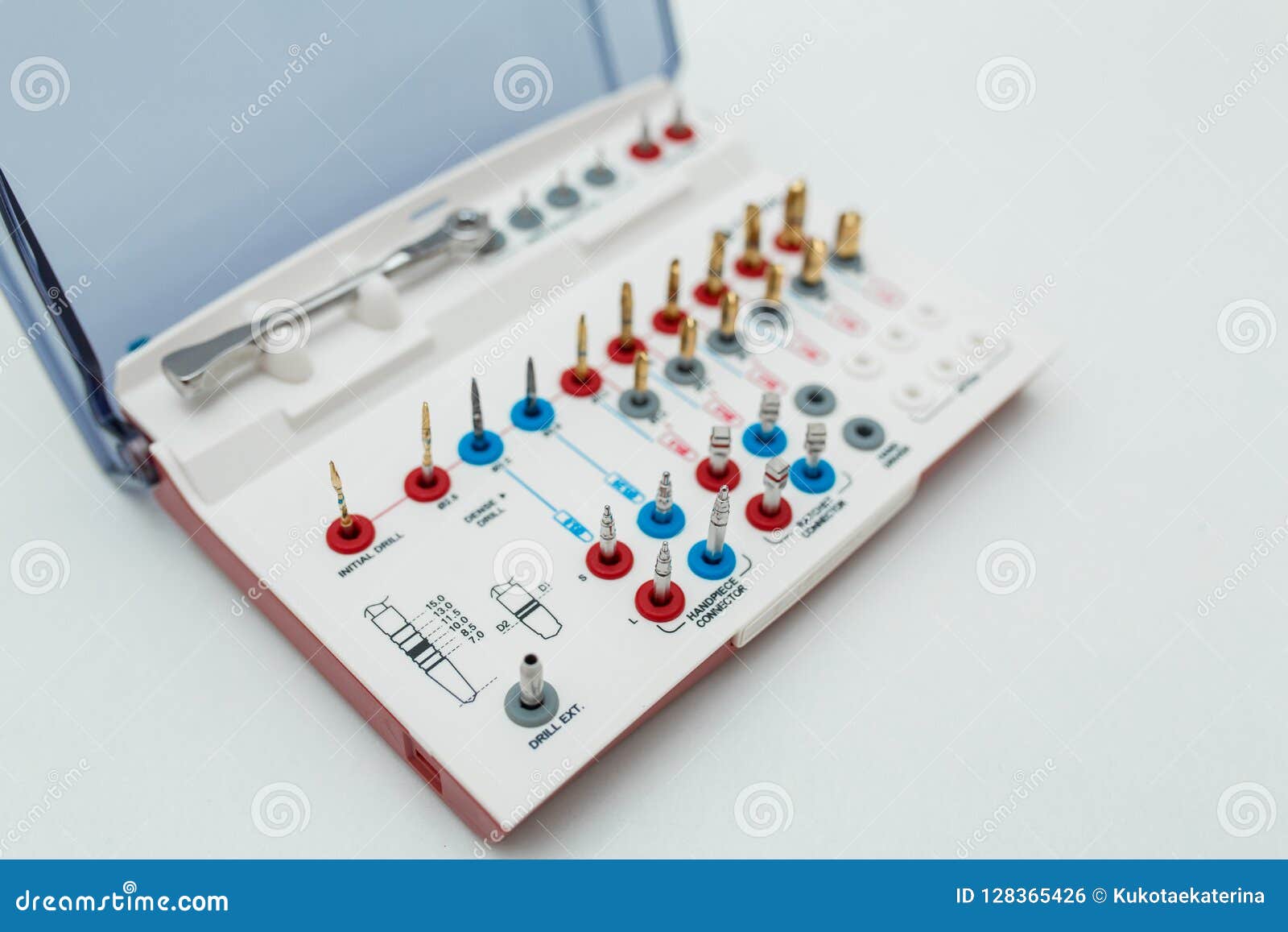 Dental Prosthetics Tools Kit on White Background Stock Photo - Image of ...