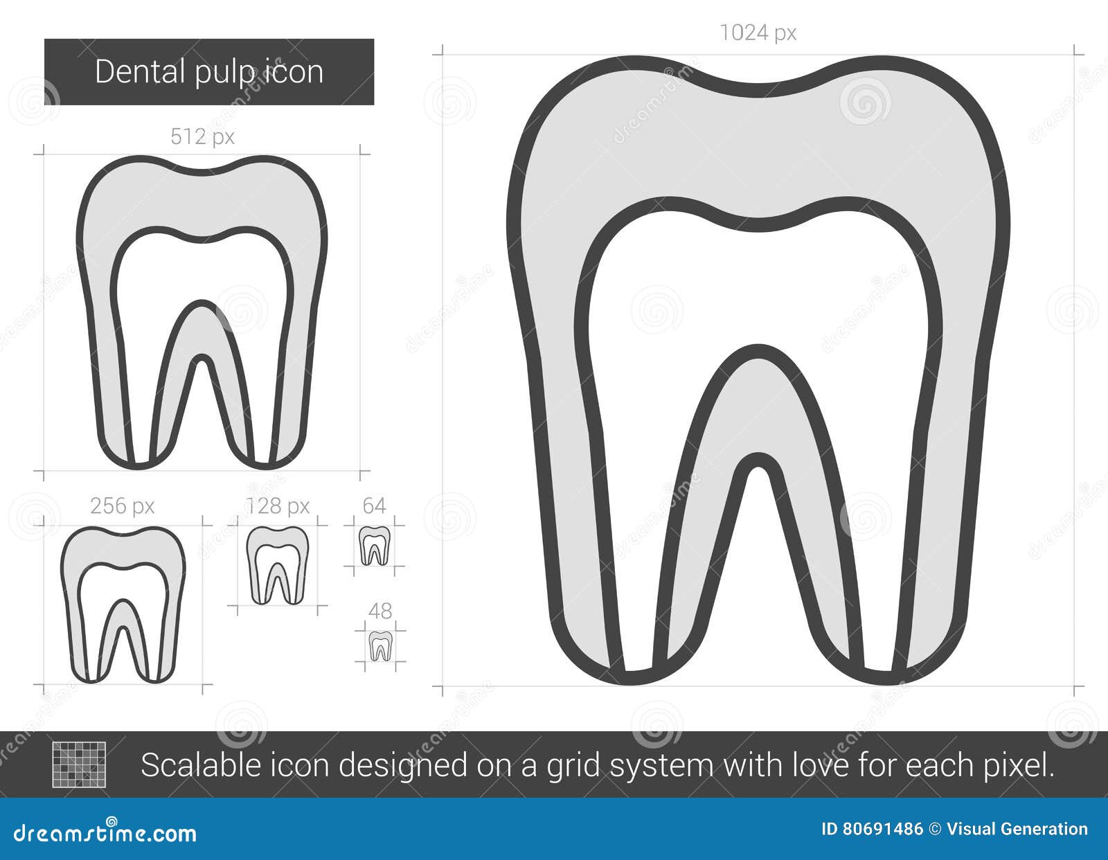 Dental Pulp Line Icon. Vector Illustration | CartoonDealer.com #112585950