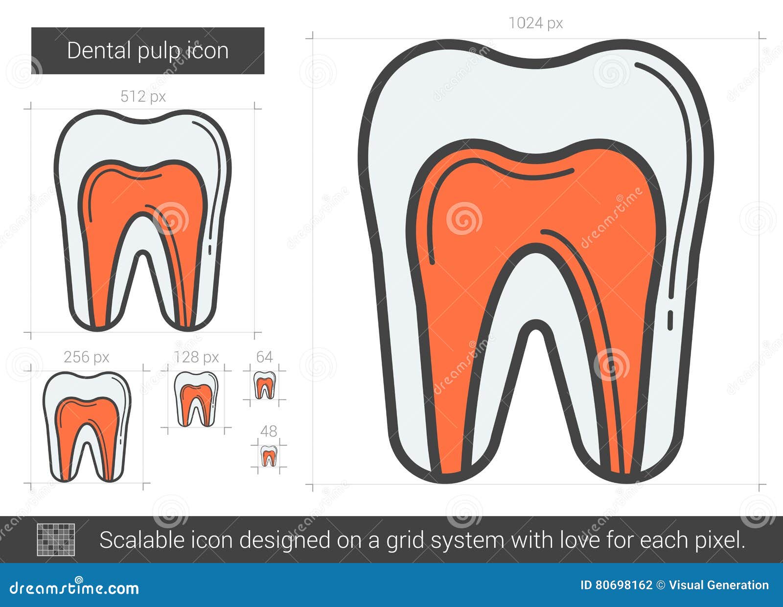 Dental Pulp Line Icon. Vector Illustration | CartoonDealer.com #80698162