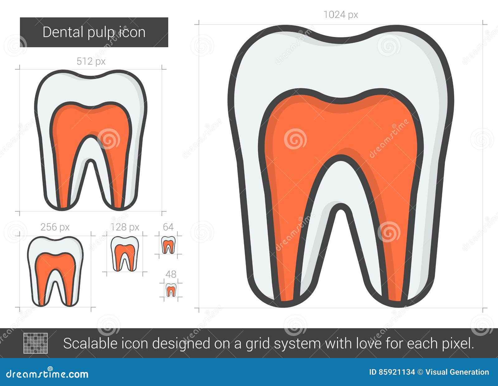 Dental Pulp. Vector Illustration On A Black | CartoonDealer.com #57299098