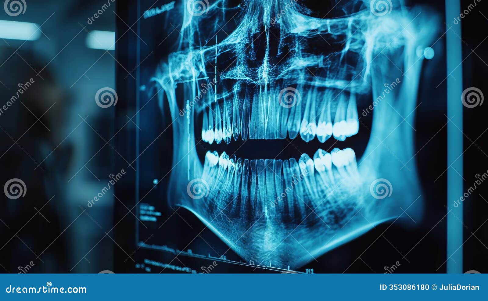 Dental X-Ray Screen Highlighting Precise Teeth Imagery for Professional ...