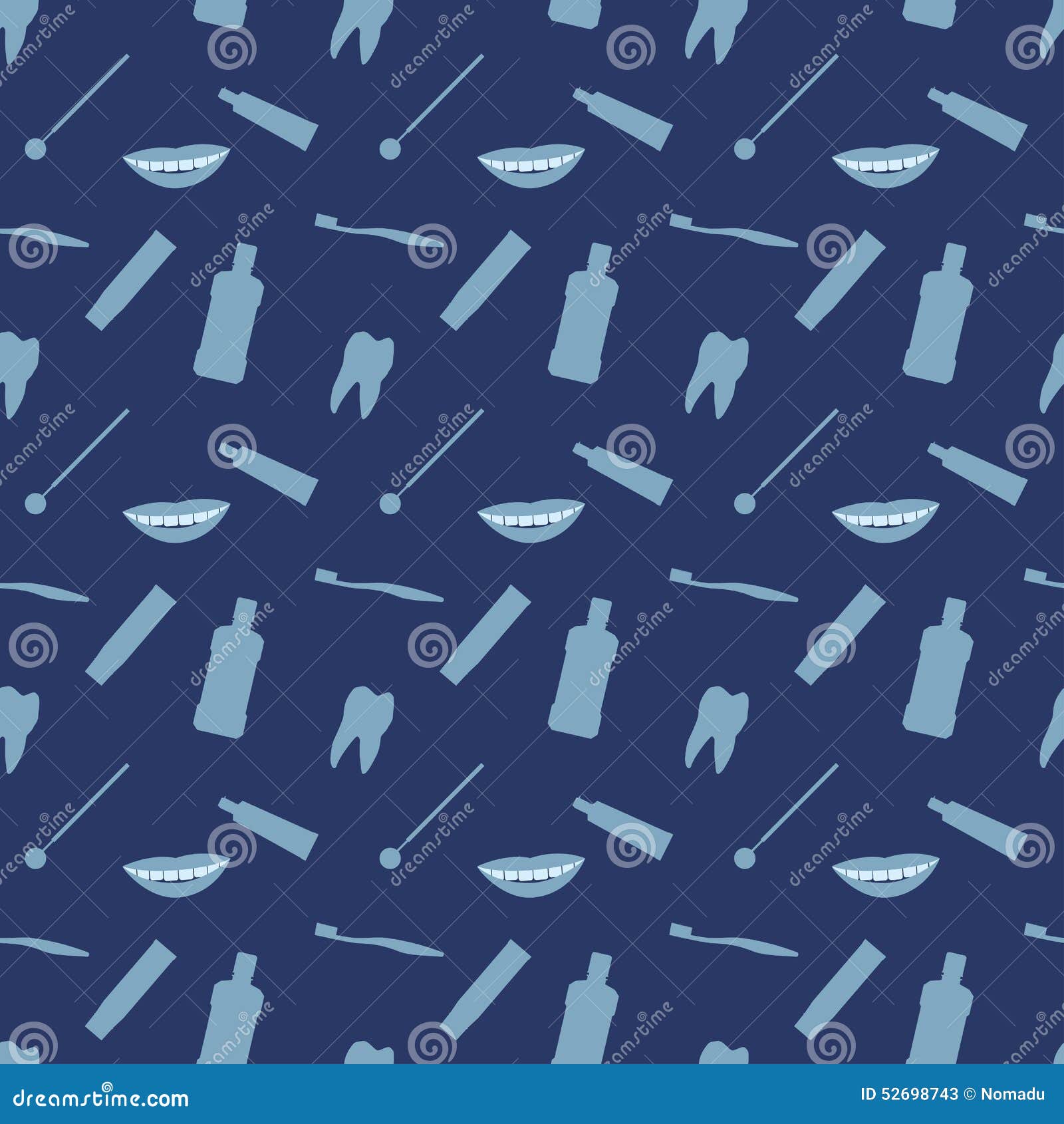 Dental Seamless Pattern stock vector. Illustration of dental - 52698743