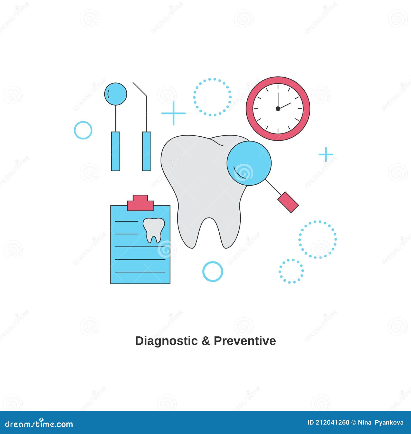 Dental Services Concept. Diagnostic and Preventive Stock Vector ...