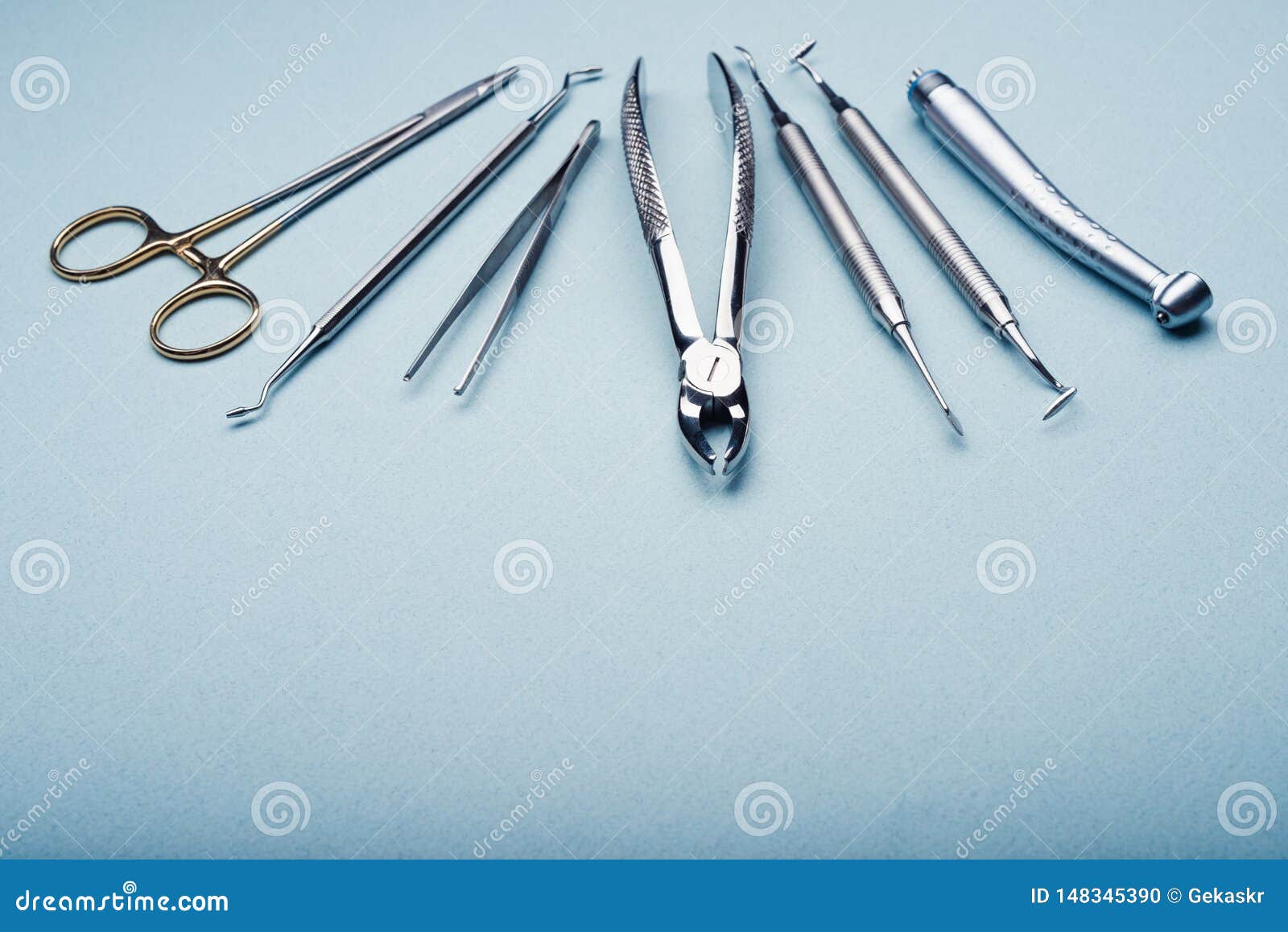 Dental Steel Instruments with Copy Space Stock Photo - Image of forceps ...