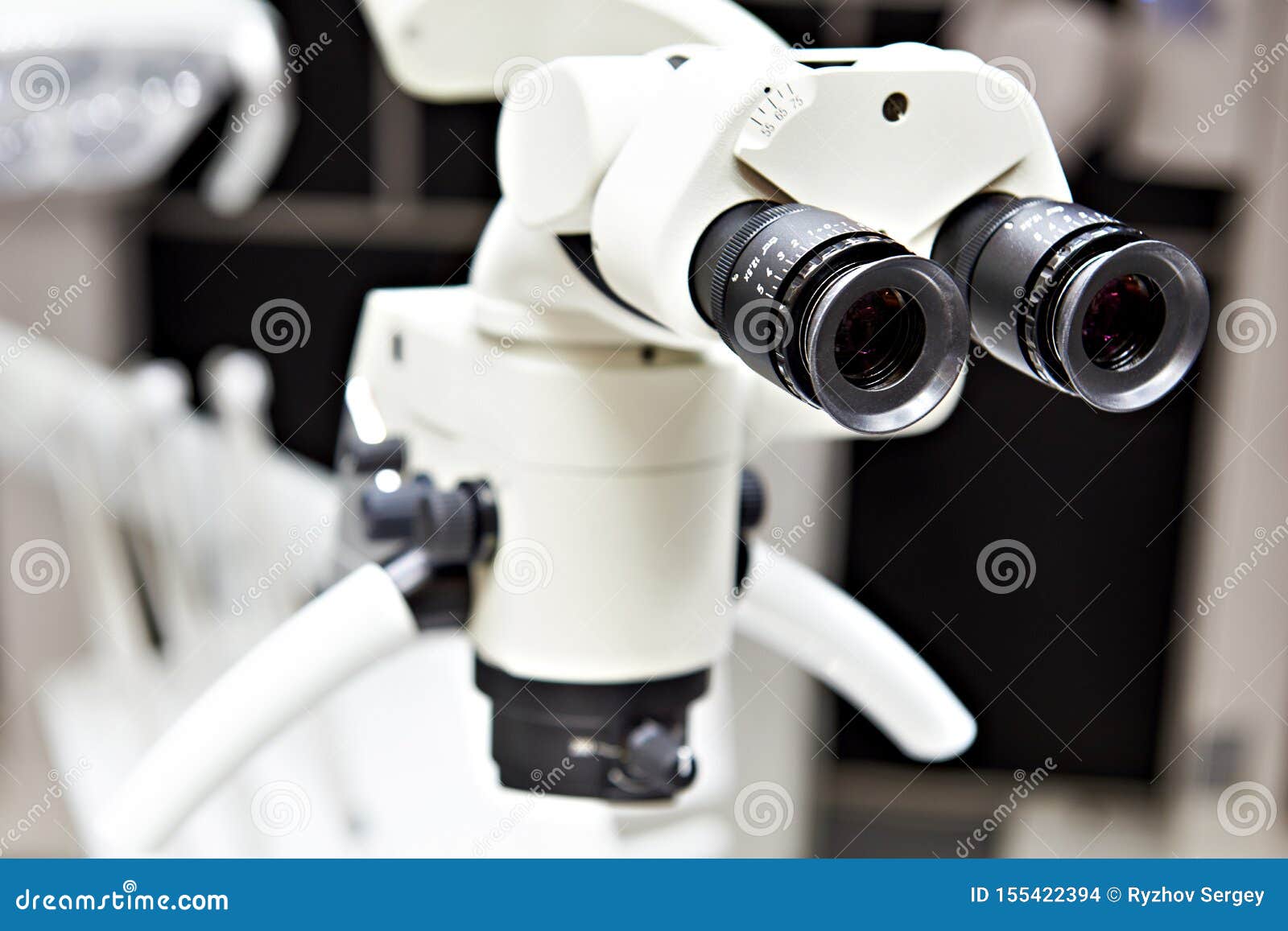 Dental surgery microscope stock photo. Image of binoculars - 155422394