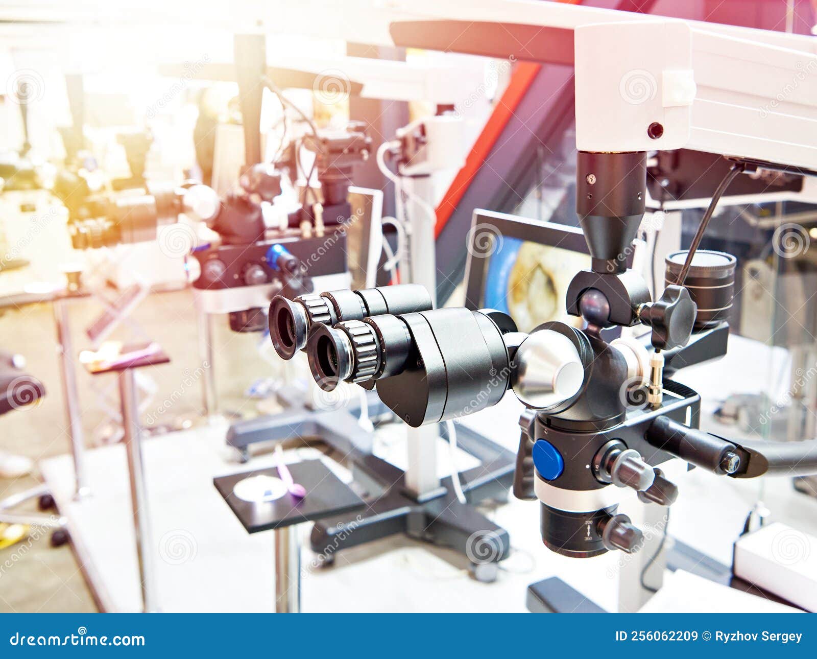 Surgical Microscope On The Background Of Modern Neurosurgical Operating ...