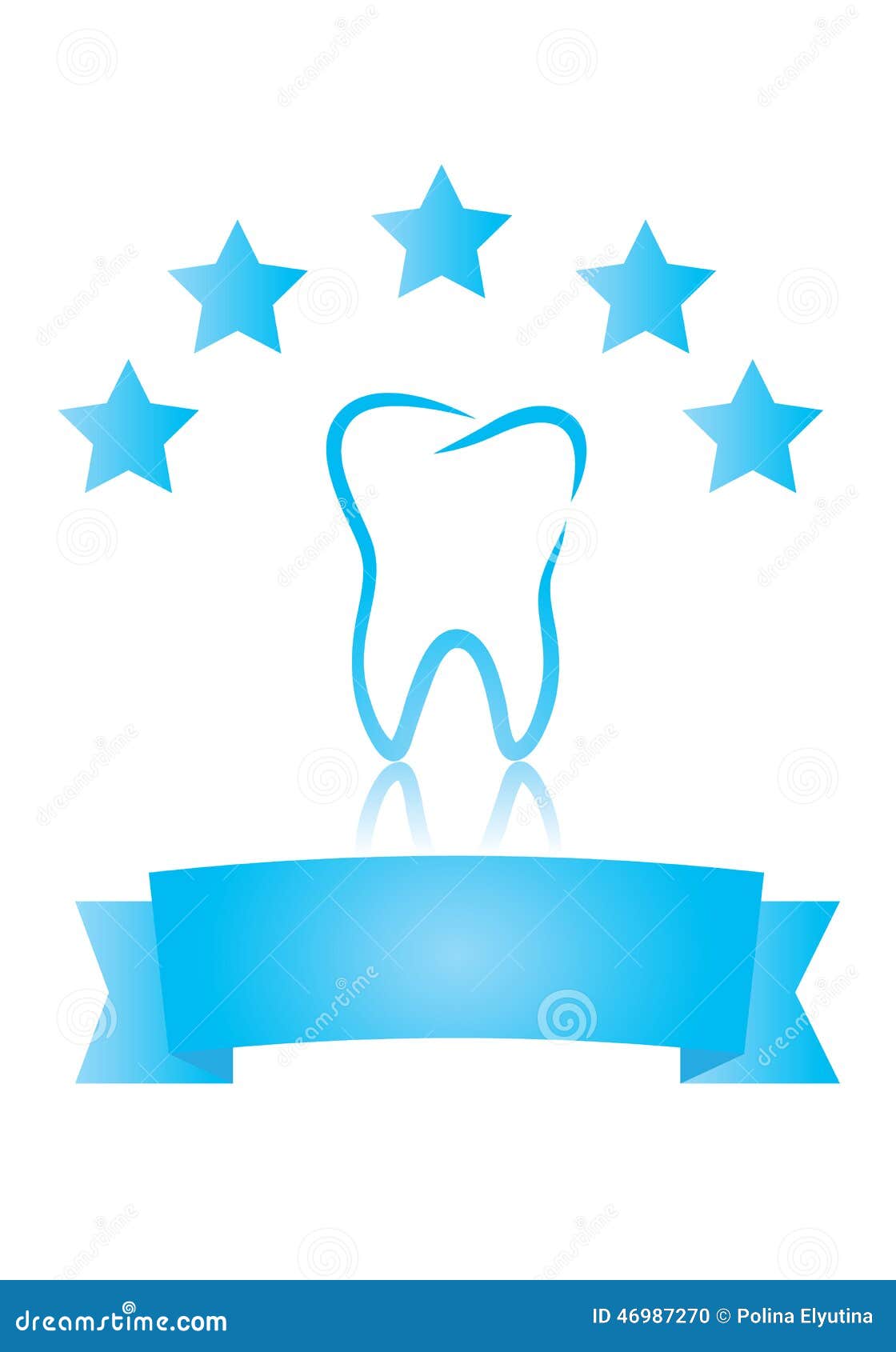 Dental Symbol Tooth, Five Stars Stock Vector - Illustration of cartoon ...