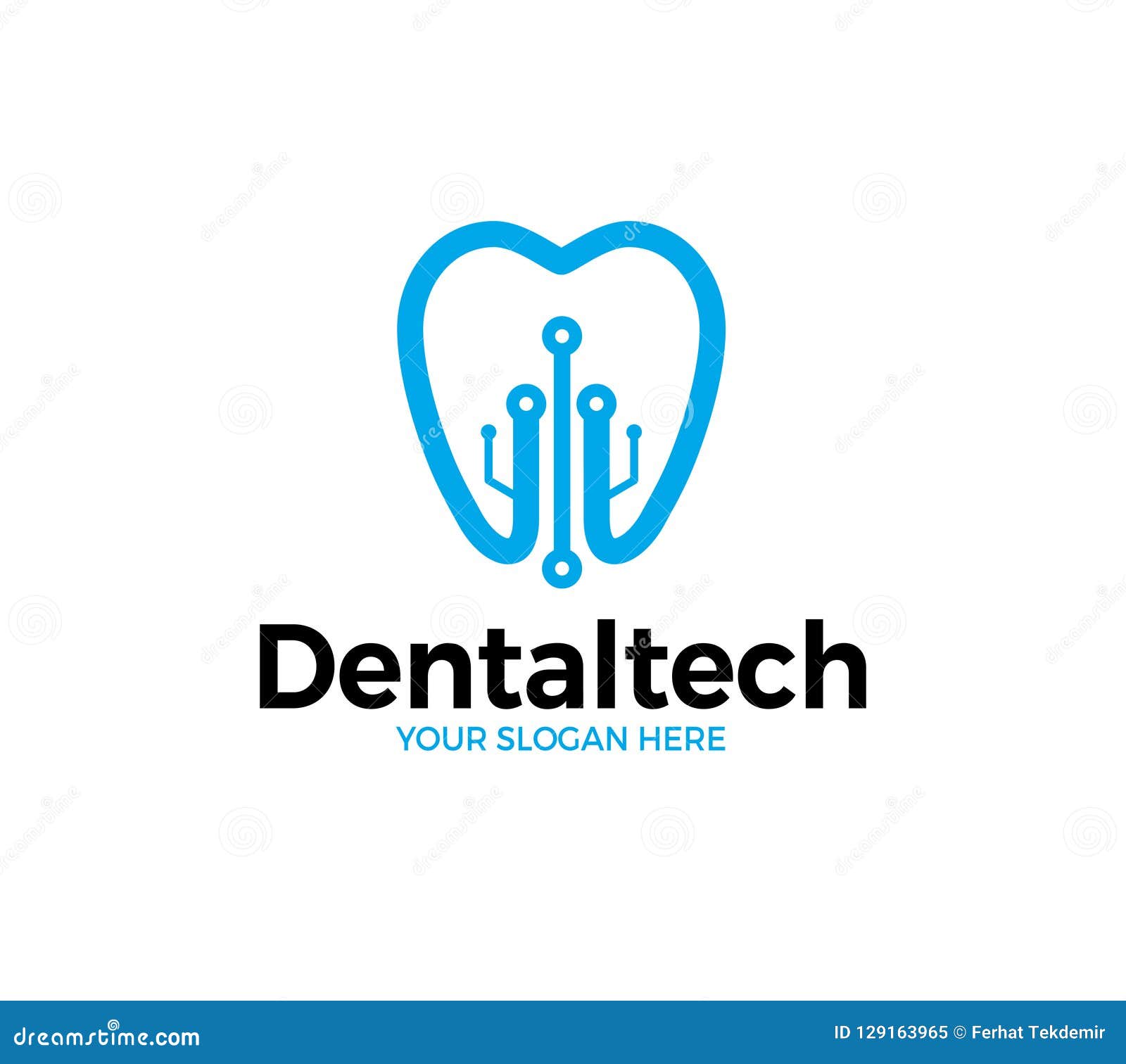 Dental Tech Logo Template stock vector. Illustration of office - 129163965